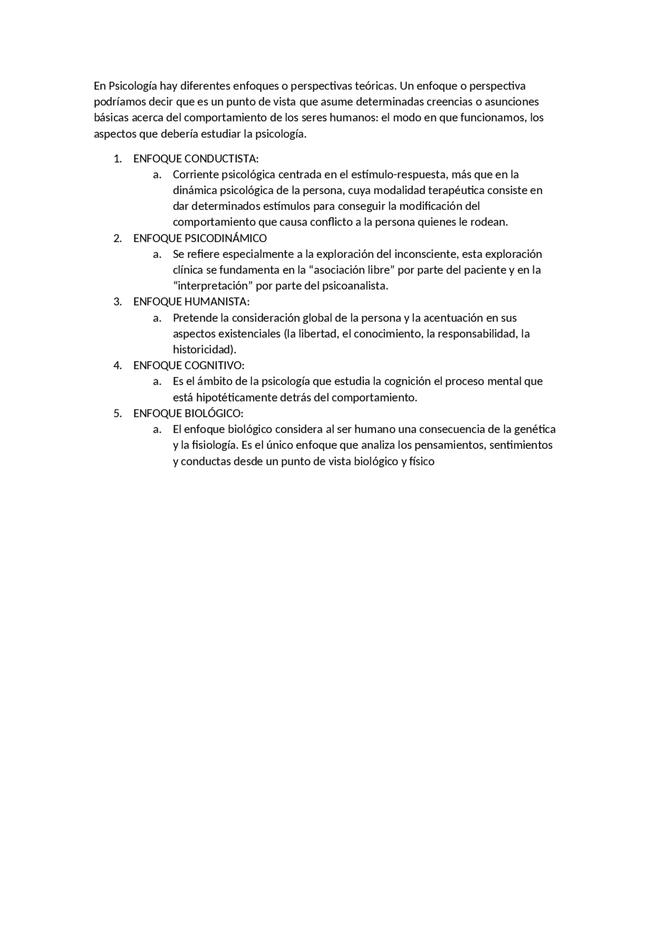 Enfoques Psicológicos Apuntes De Psicología Docsity