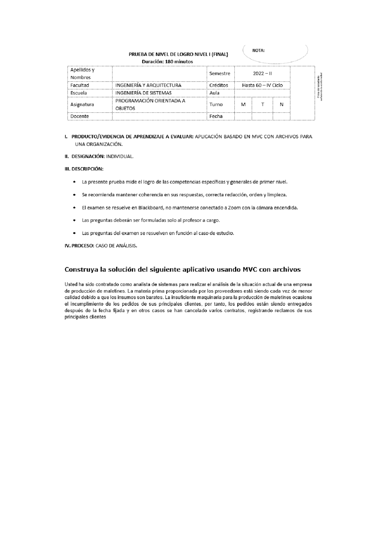Prueba Nivel De Logro 2 Exámenes De Programación Java Docsity