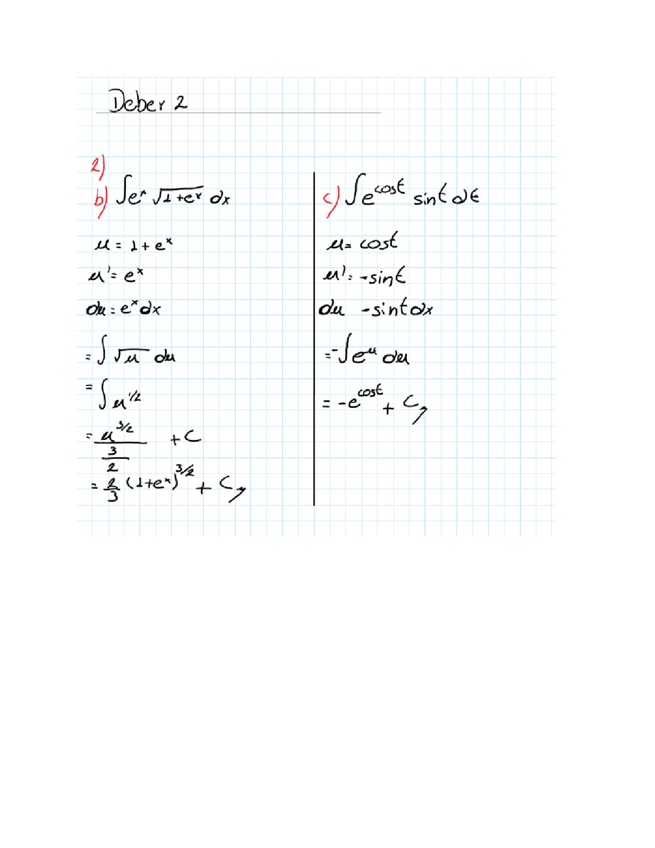Deber Calculo2 Ejercicios De Calculo Integral Ejercicios De Cálculo