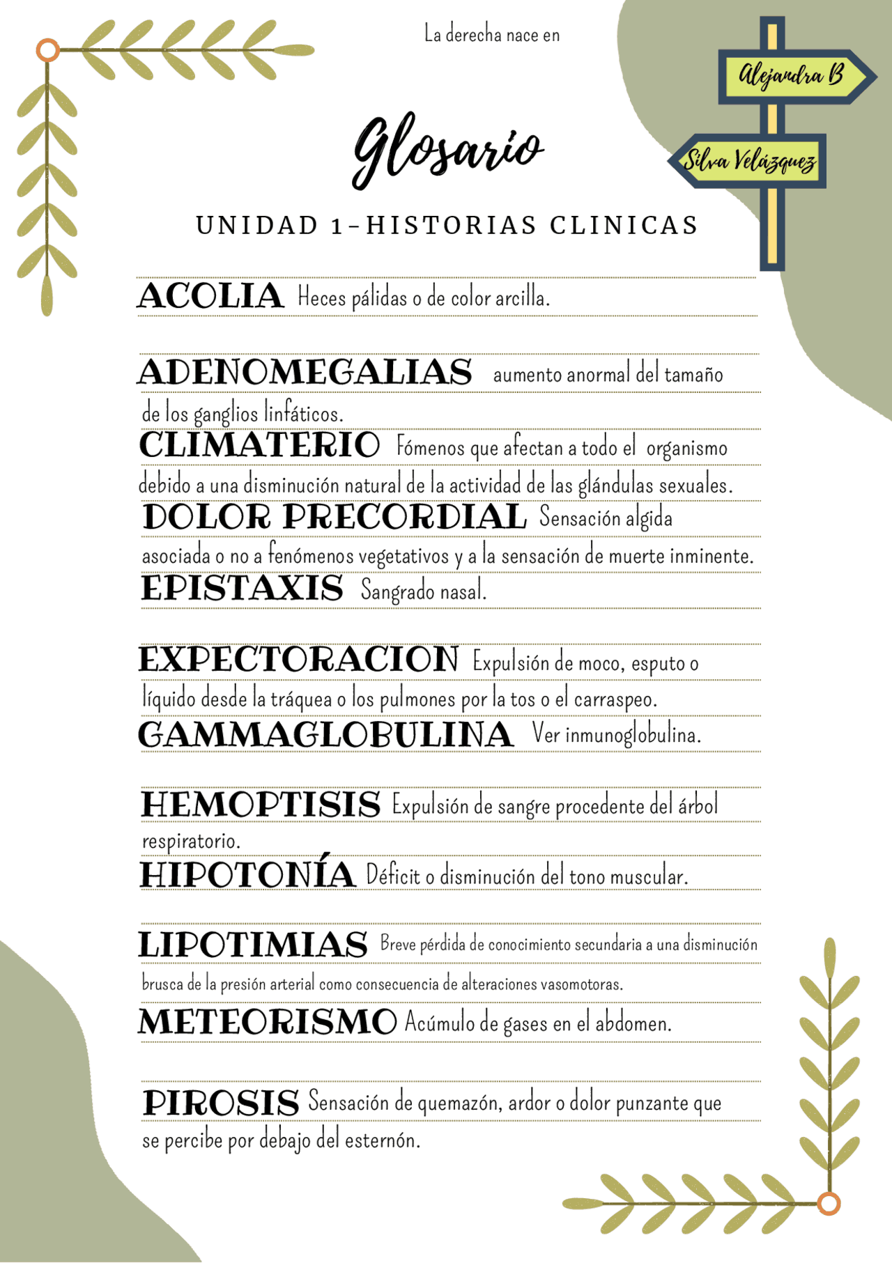 Glosario de términos médicos | Apuntes de Estudios de Casos Integrados ...