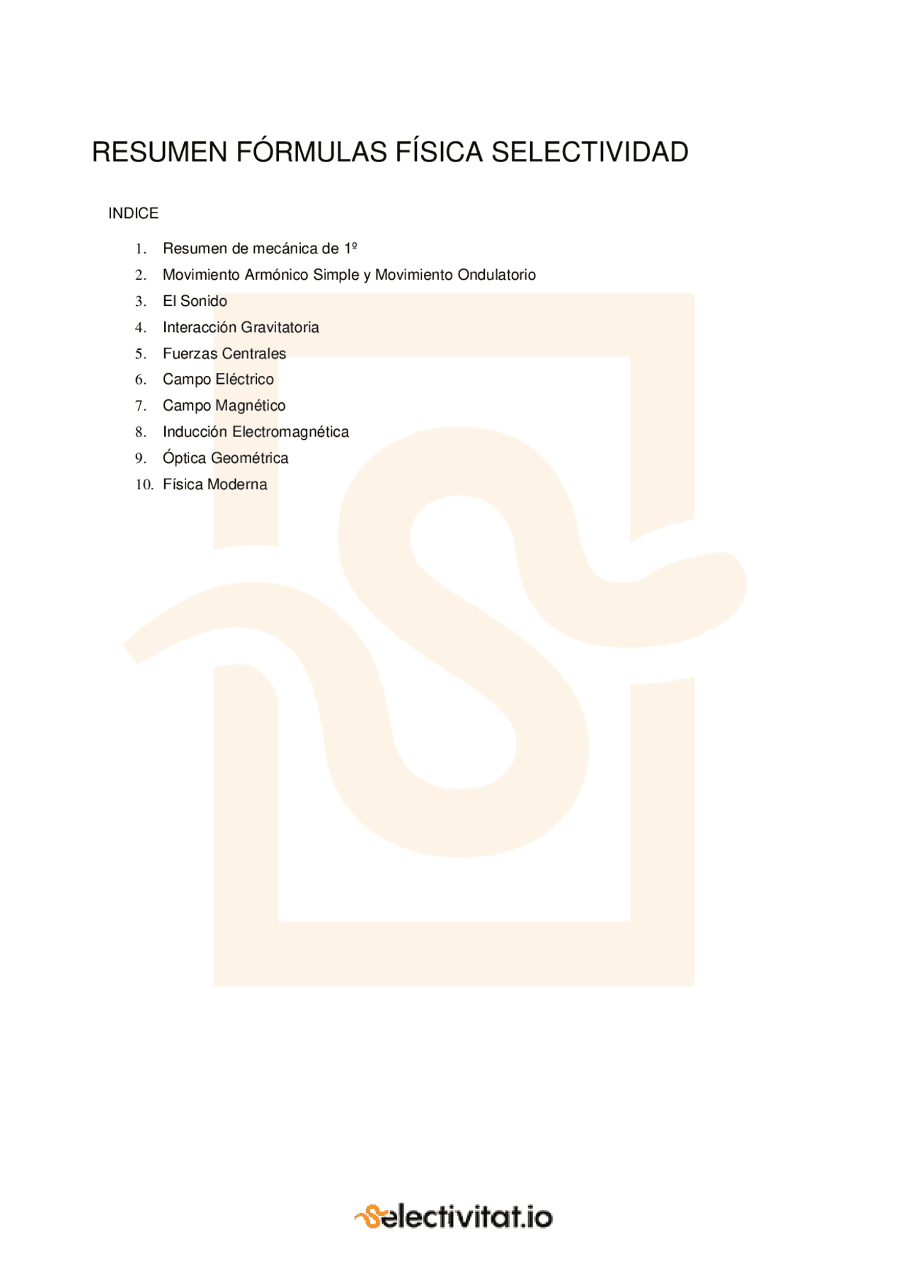 Formulario Física 2° Bachillerato Apuntes De Física Docsity