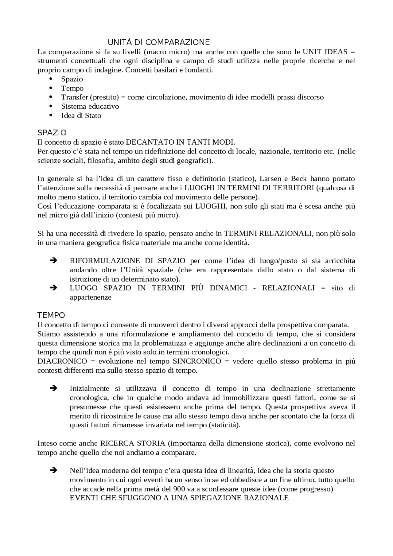 Unità Di Comparazione In Educazione Comparata Schemi E Mappe