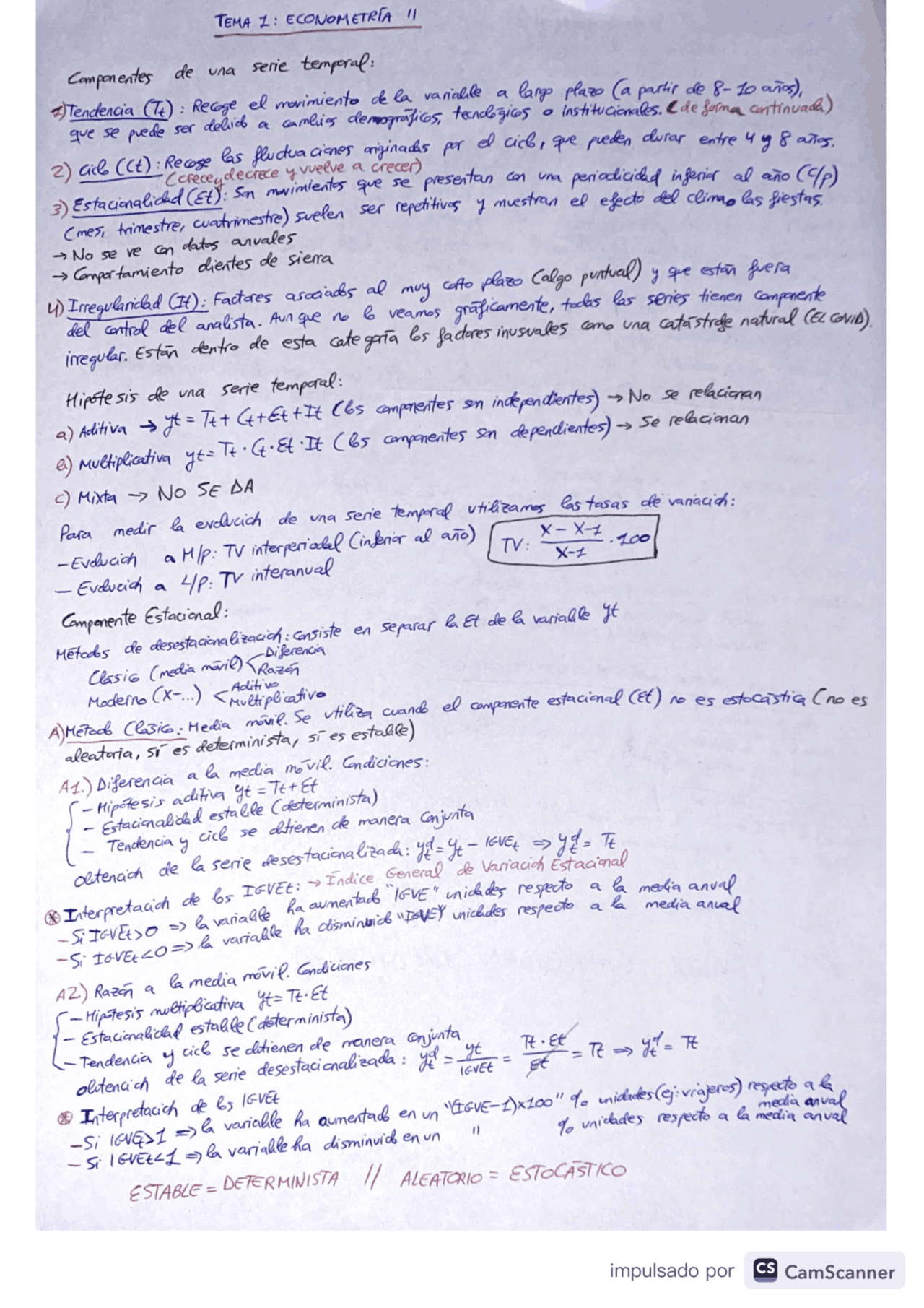 Formulario Examen Tema 1 Apuntes De Econometría Docsity