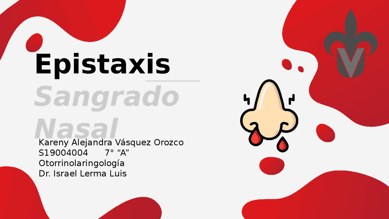 Epistaxis Manejo En Primer Nivel Diapositivas De