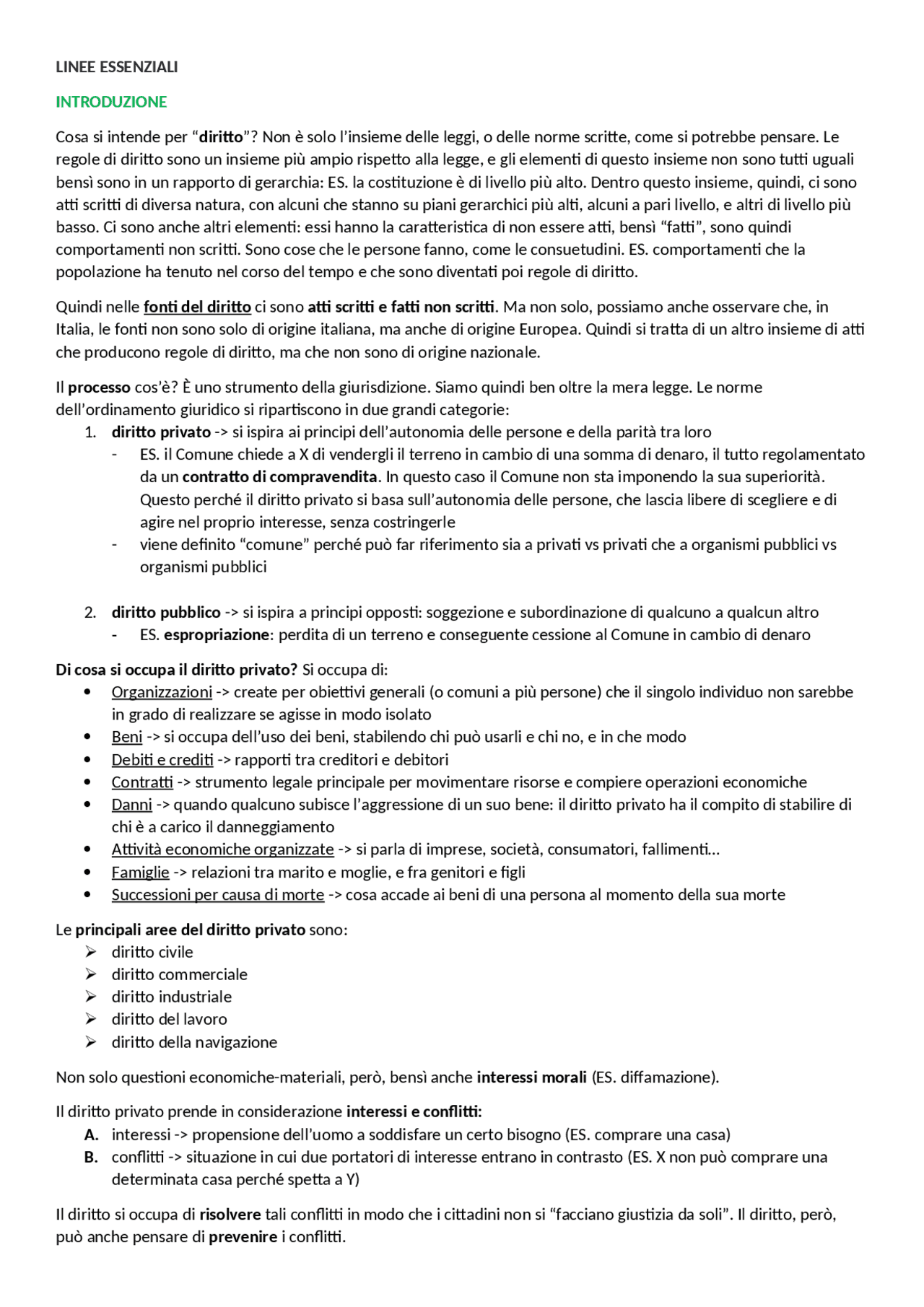 Linee Essenziali Ed Vi Riassunto Dispense Di Diritto Docsity