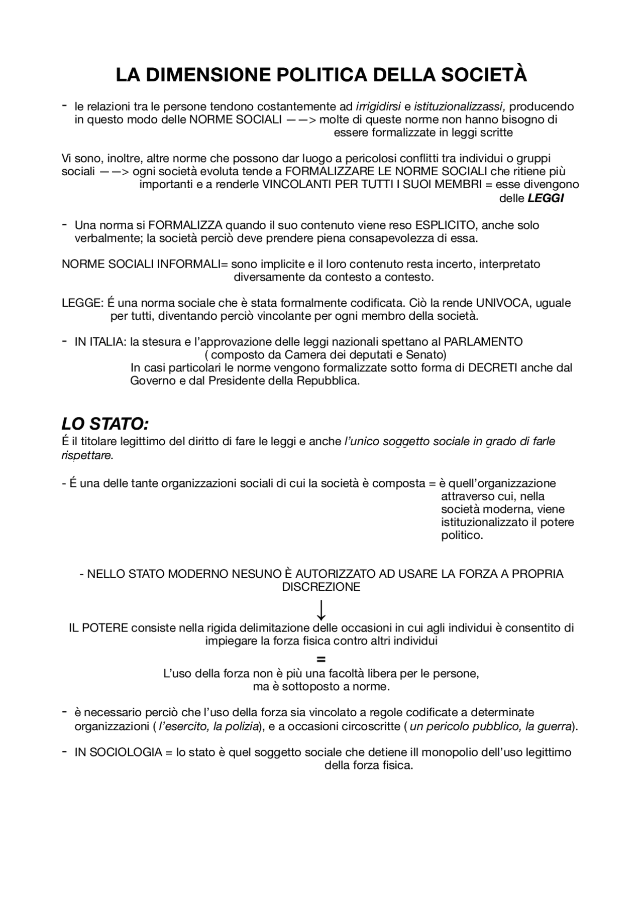 Il Potere Sociologia Schemi E Mappe Concettuali Di Scienze Umane