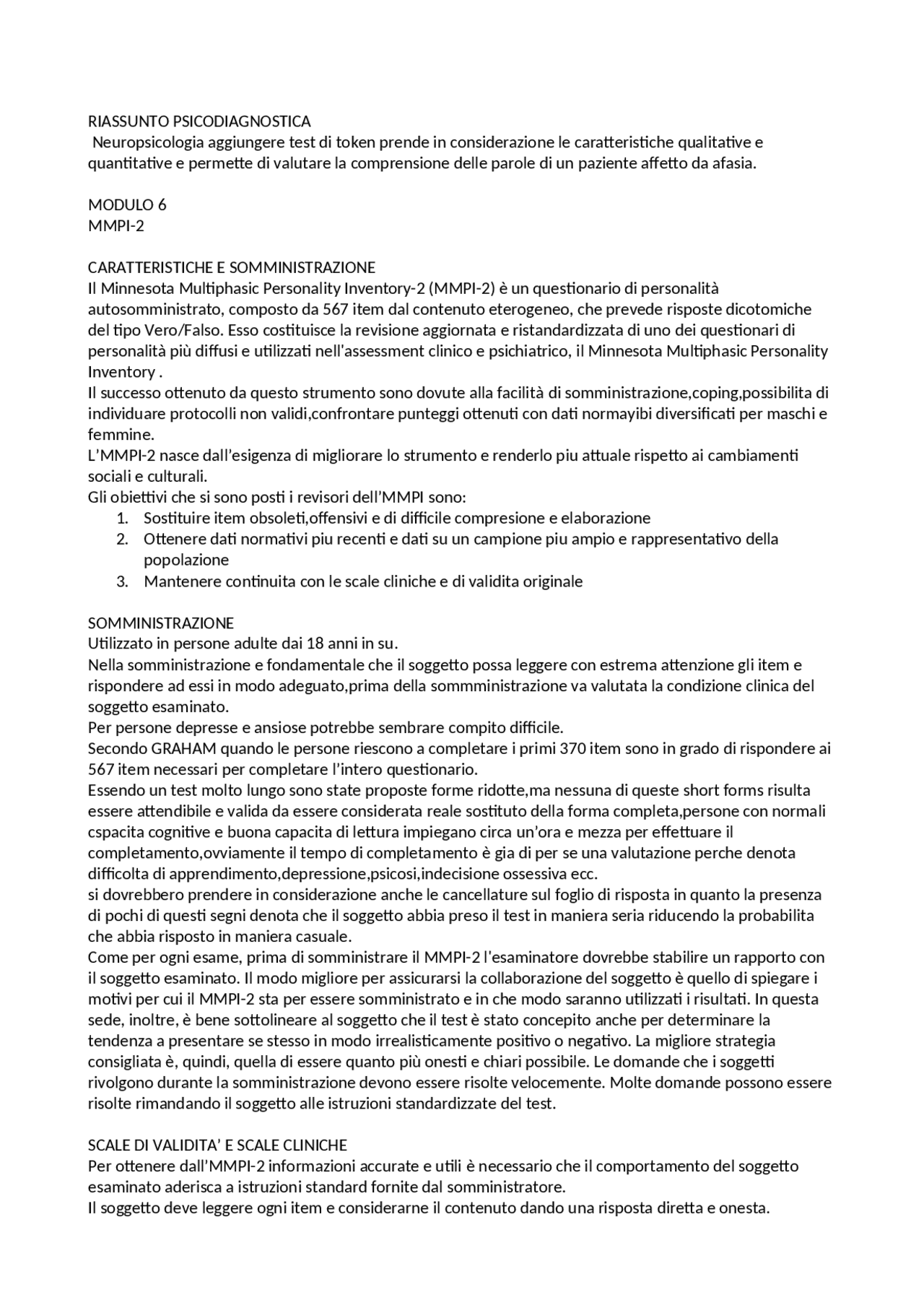 Riassunto Dal Modulo 6 Al Modulo 9 Sintesi Del Corso Di