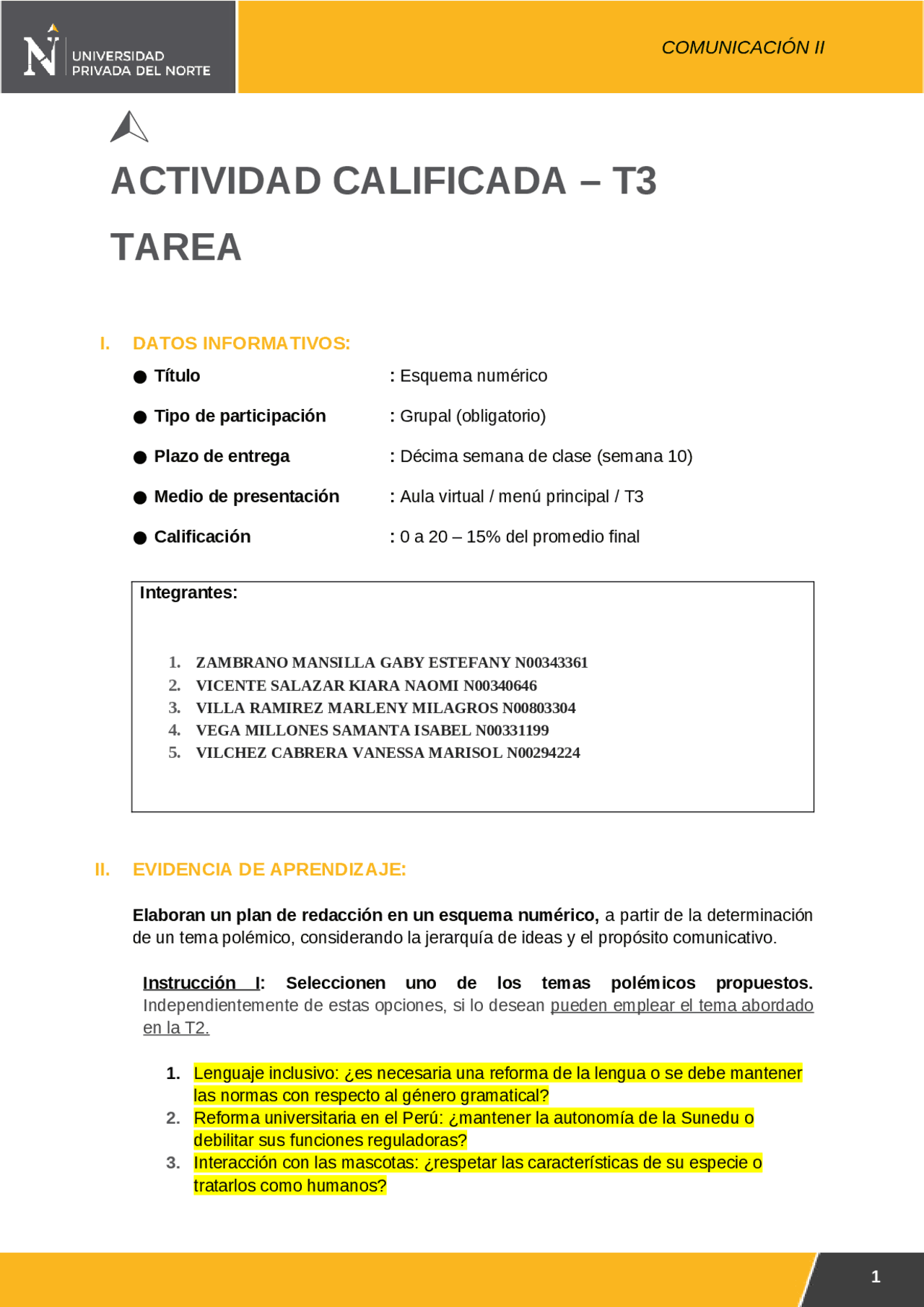 Examen De T3 De Comunicacion Exámenes De Comunicación Docsity