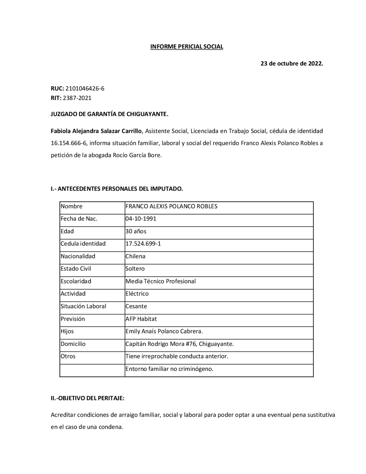 Se subió informe social como ejercicio práctico | Ejercicios de Trabajo ...