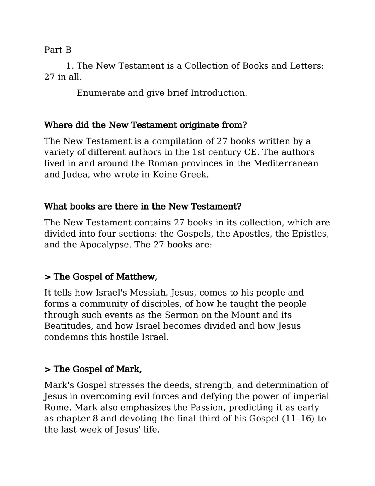 New Testament (Christianity) | Study notes Christianity | Docsity