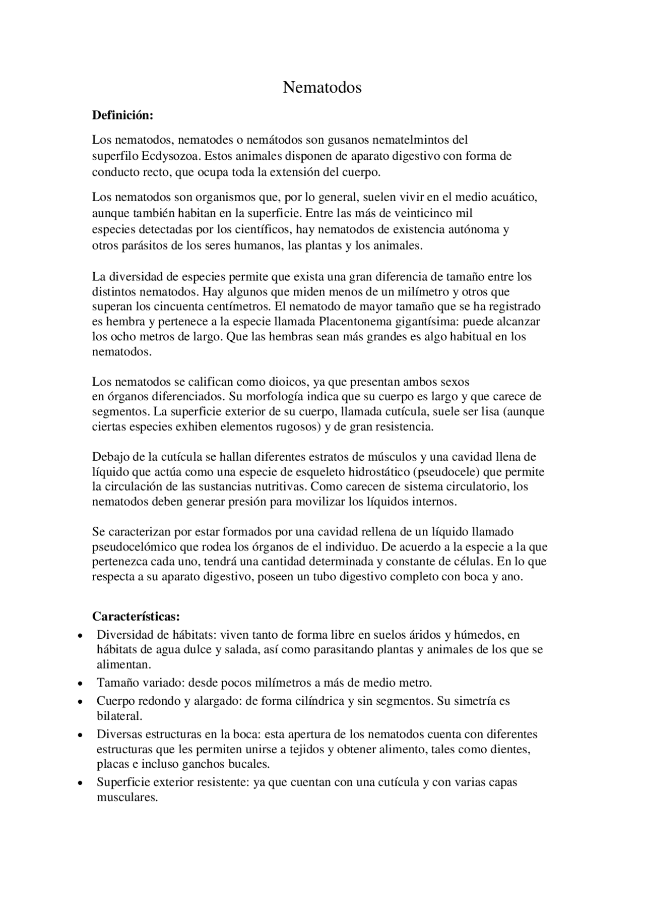 Anélidos Y Nematodos Resumen Resúmenes De Biología Docsity
