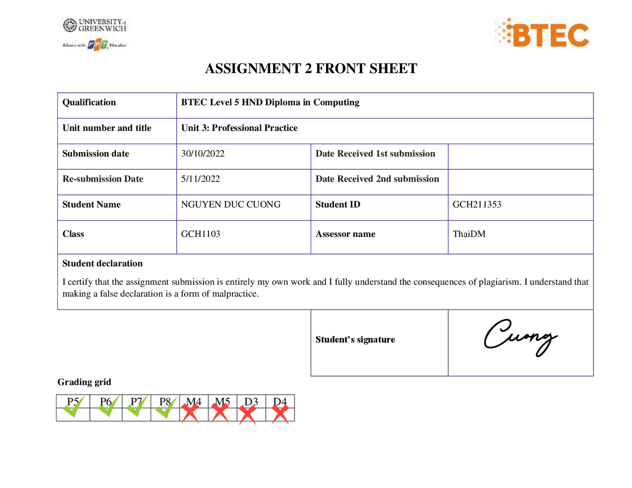 Professional Practice 1620 Assignment 2 Pass Assignments