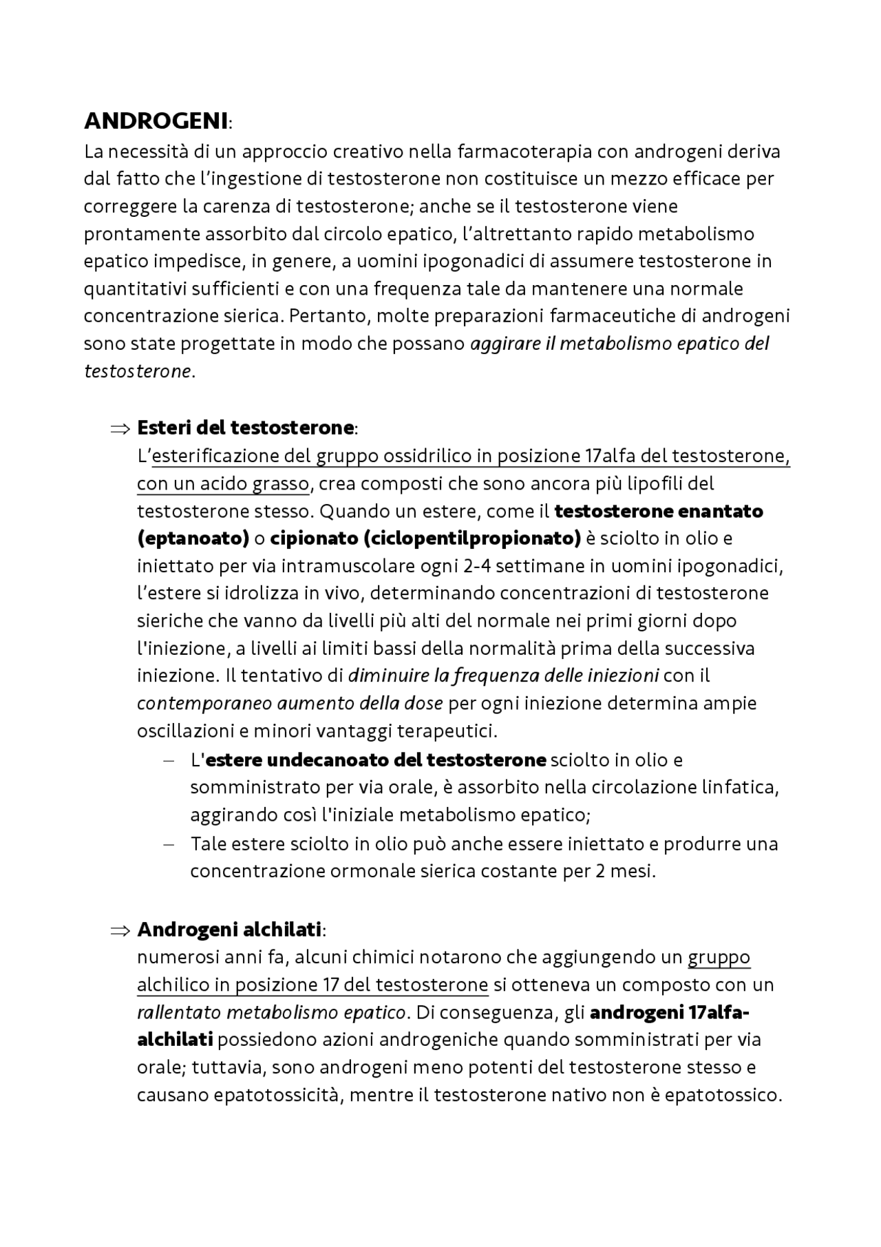 Androgeni ed Antiandrogeni | Appunti di Farmacologia | Docsity