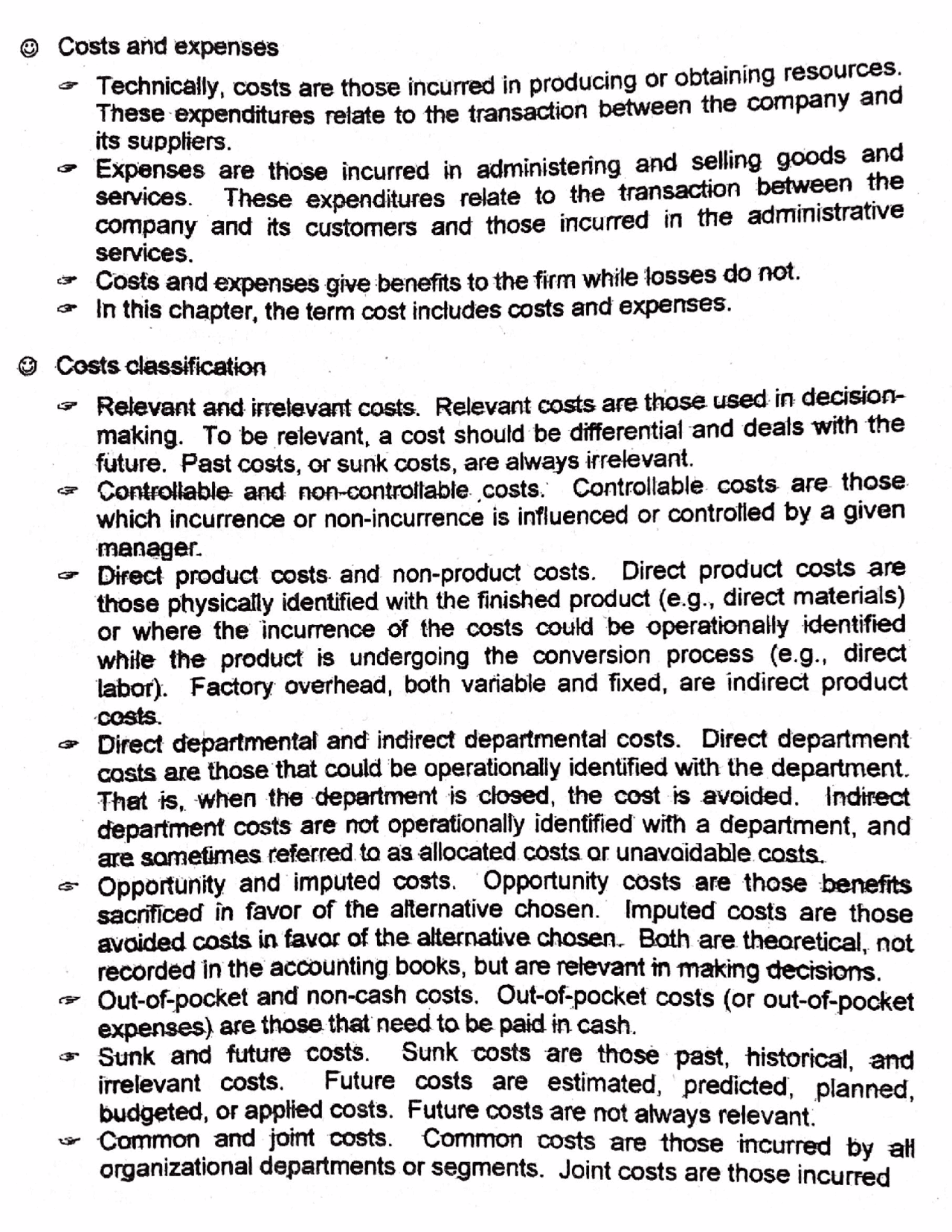 Cost Accounting Chapter 1-3 - H. | Summaries Cost Management | Docsity