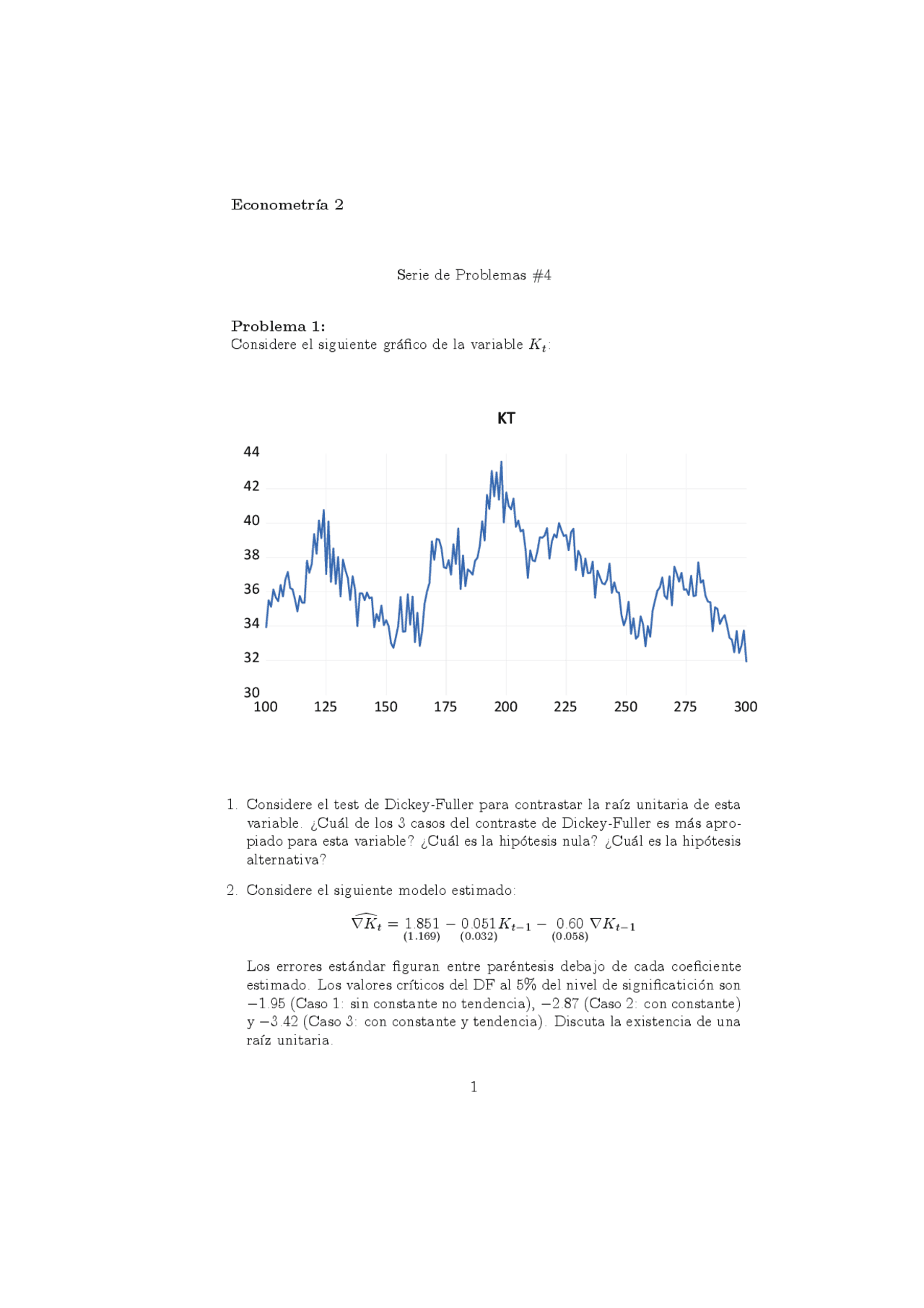 Práctica Econometría Ejs Ejercicios De Econometría Docsity