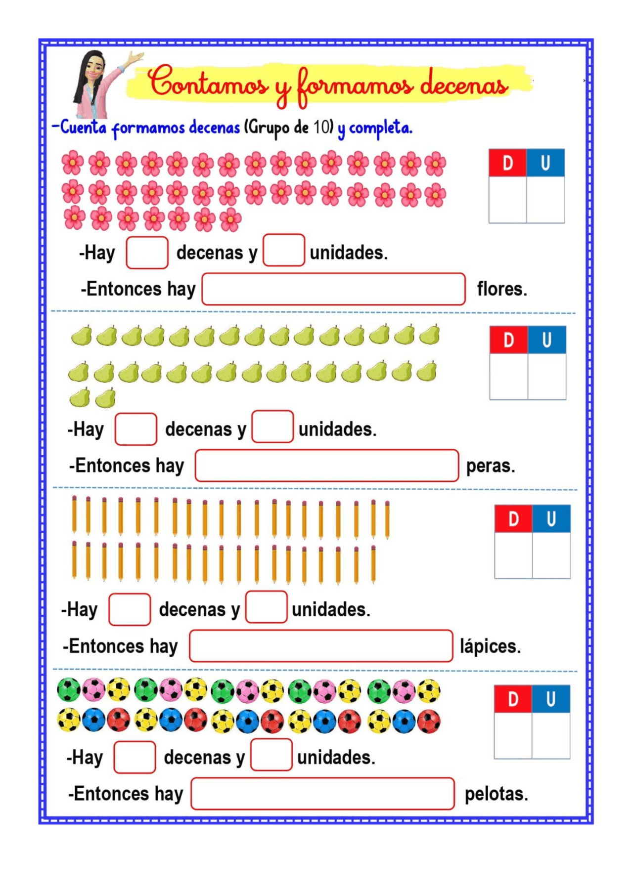 Agrupamos por decenas | Ejercicios de Matemáticas | Docsity