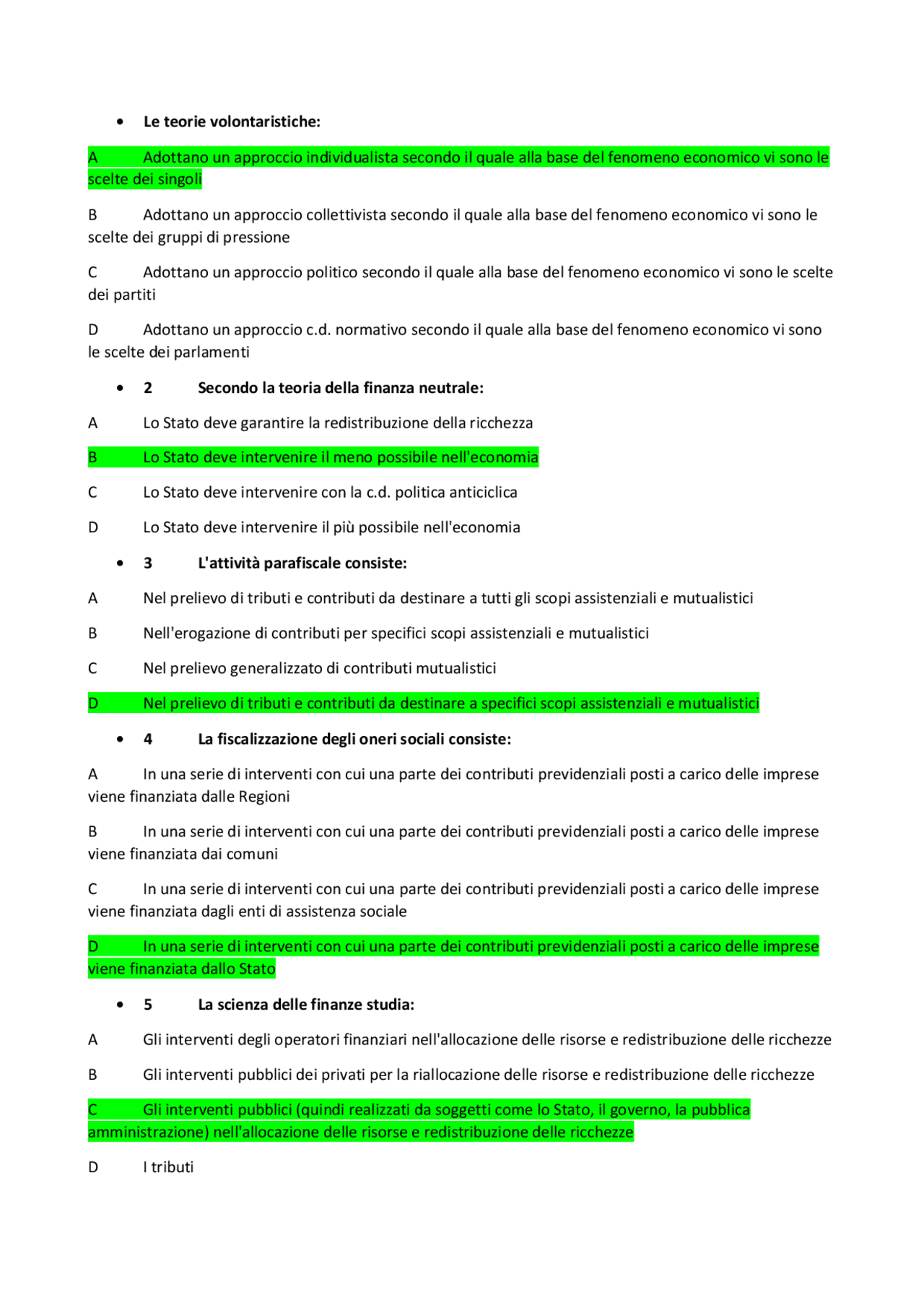 Tutte le risposte alle domande delle esercitazioni di Diritto Tributario. Anno 2021/2022 ...