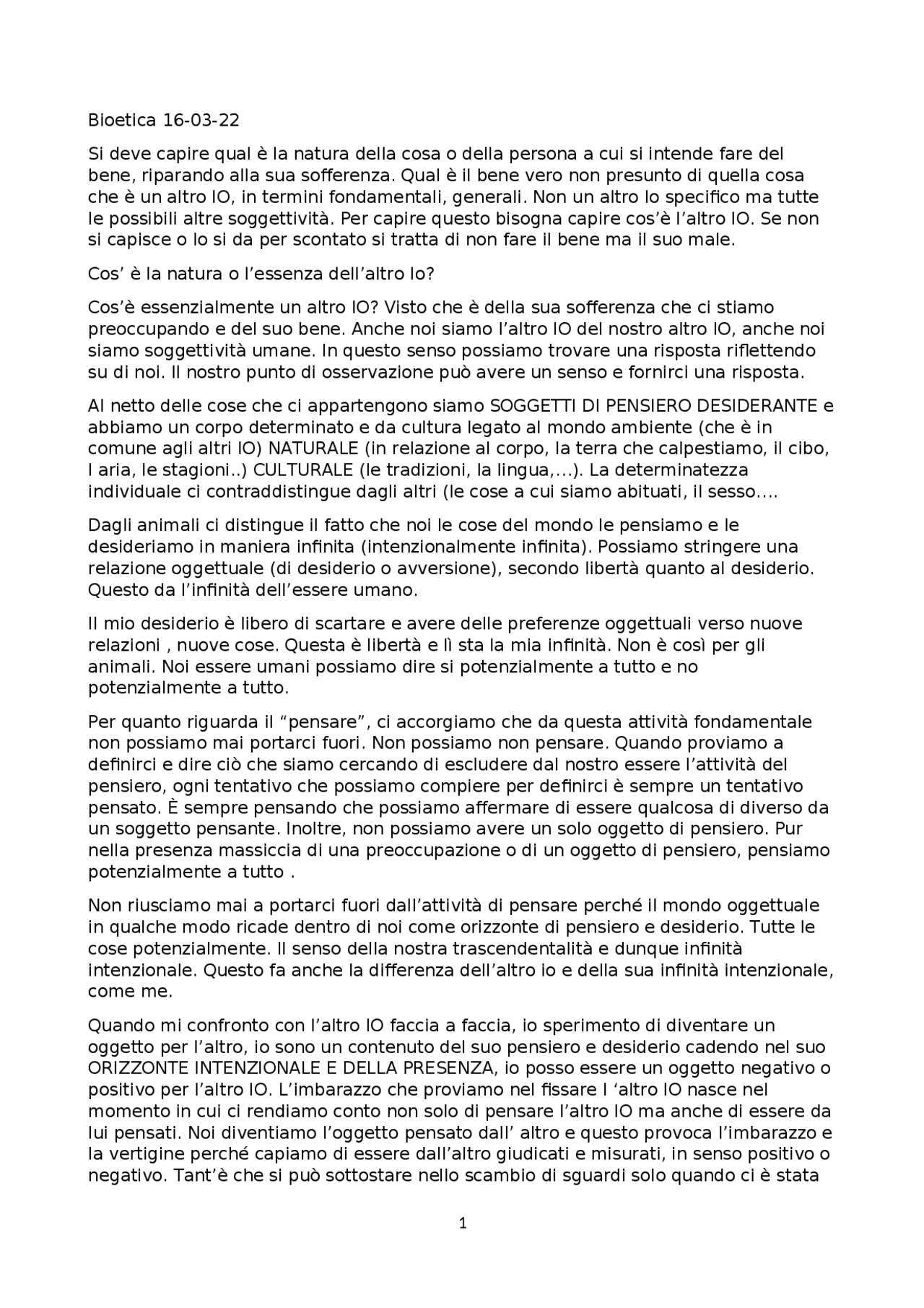 Appunti Bioetica 16 Marzo 2022 Appunti Di Bioetica Docsity