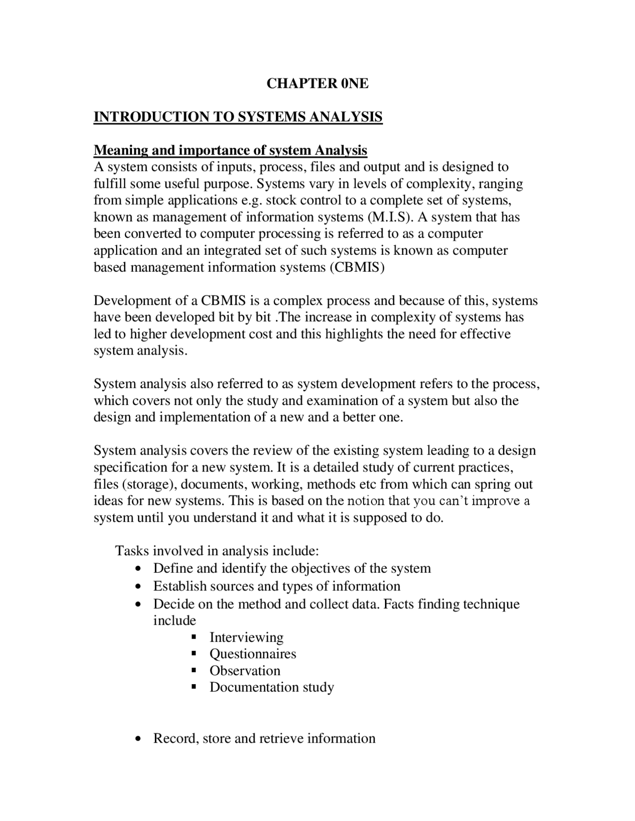 System Analysis And Design Notes Summaries System Analysis And Design