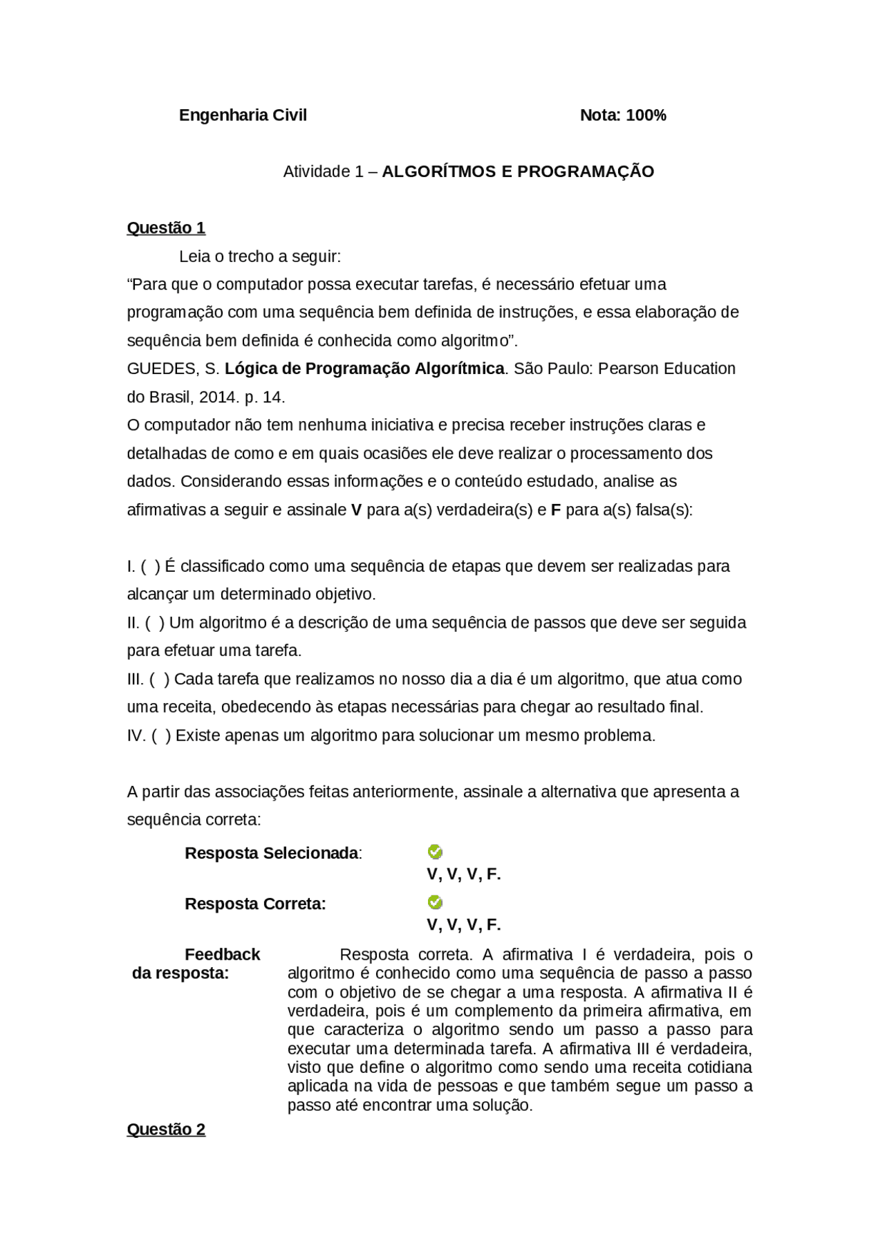 Algoritmo E Programação Exercícios Algoritmos E Programação Docsity