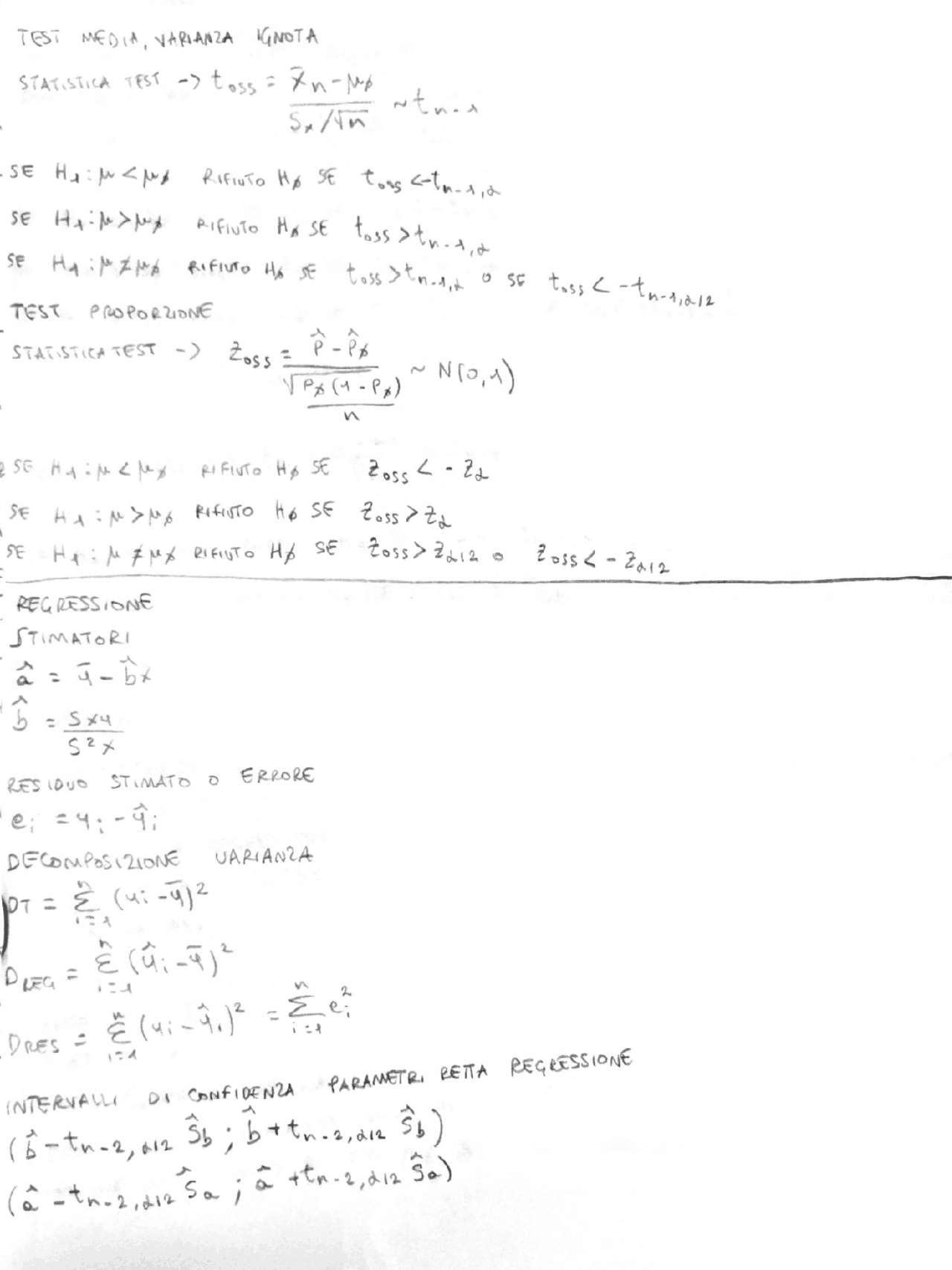 Formule Di Statistica Formulari Di Statistica Docsity