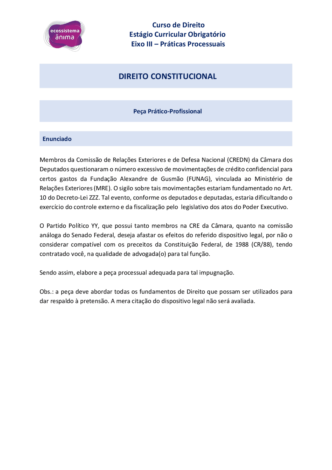 Direito Constitucional Modelo Npj Trabalhos Direito Constitucional