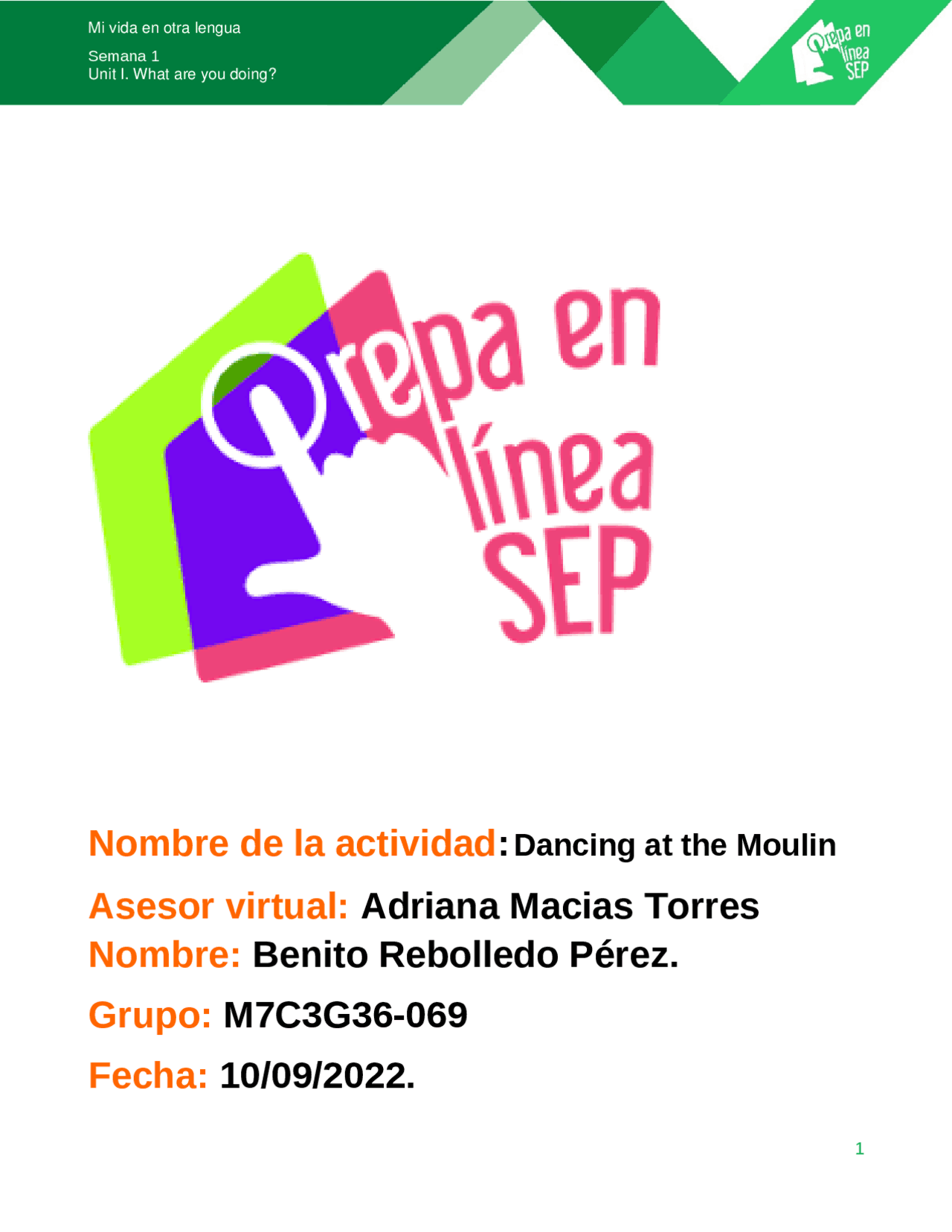 Actividad Integradora 1 Modulo 7 Ejercicios De Inglés Docsity