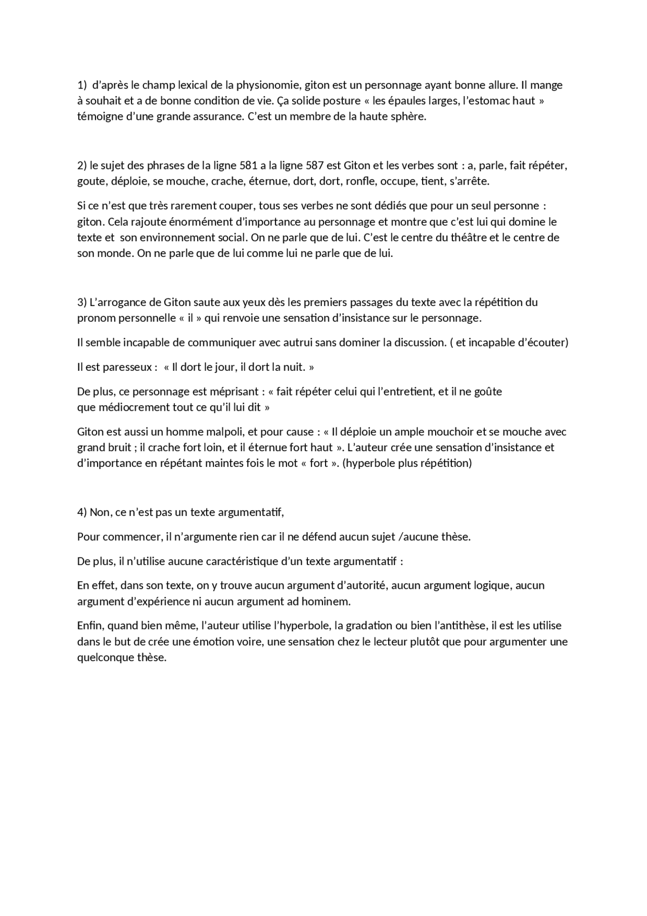 Description De Giton Exercices Français Docsity
