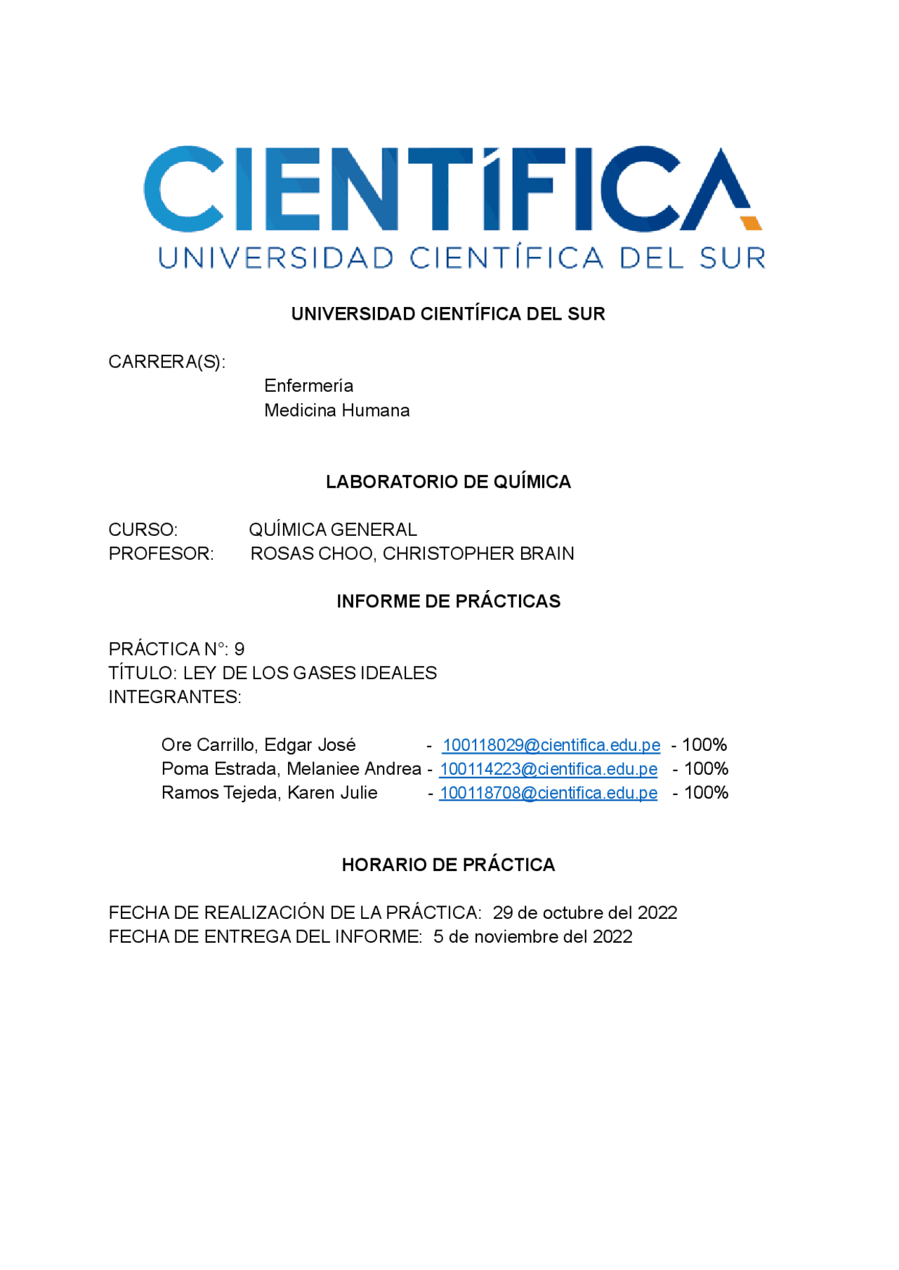 Informes Química General Monografías Ensayos De Química Docsity