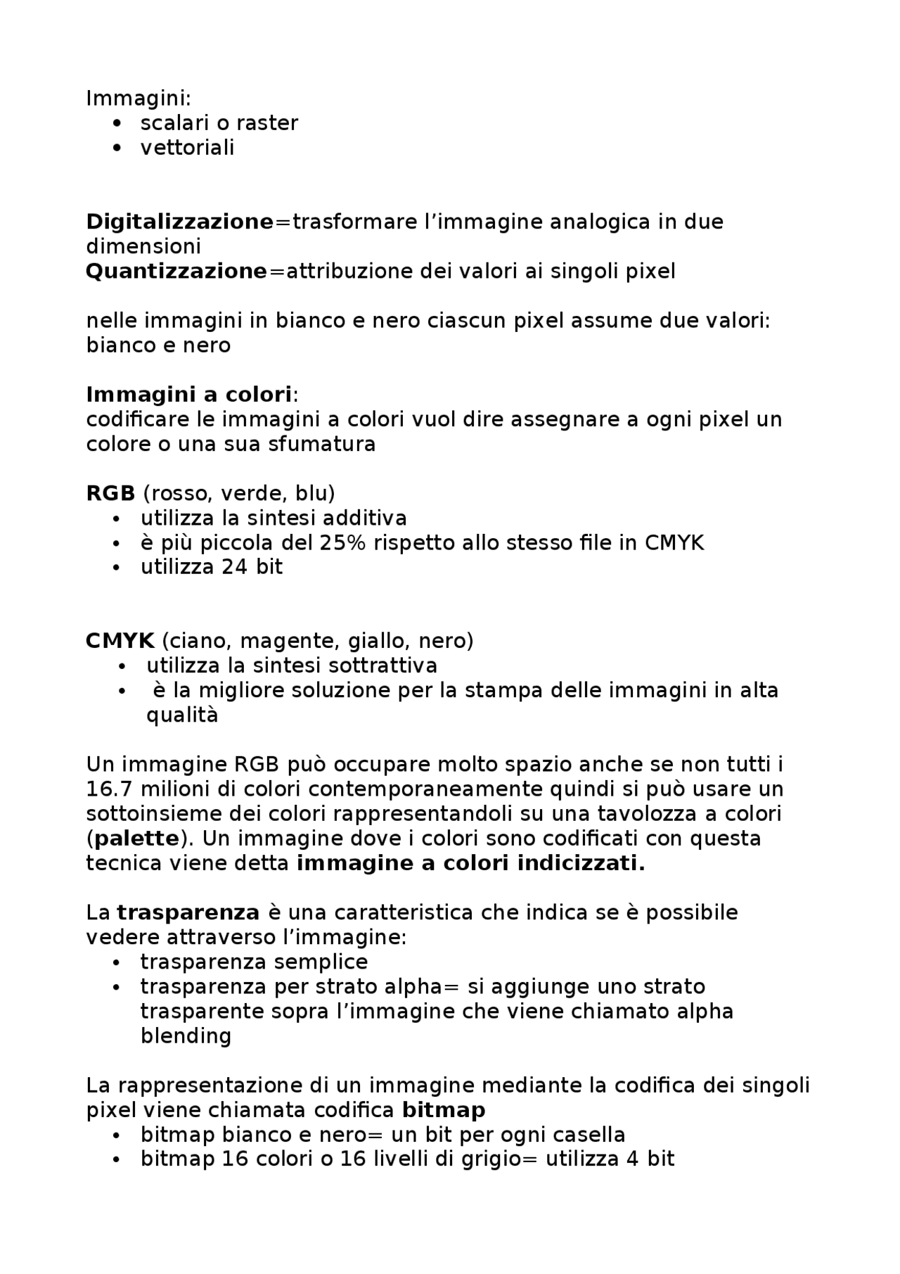 Immagini Scalari O Vettoriali Appunti Di Sistemi Di Reti Docsity