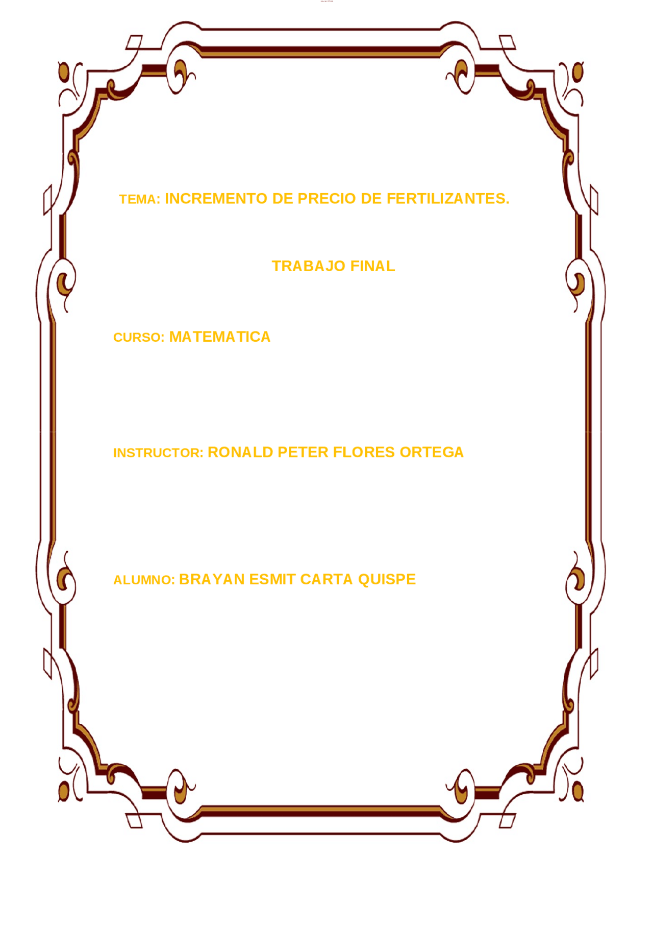 Trabajo fina matemática | Guías, Proyectos, Investigaciones de Inglés ...