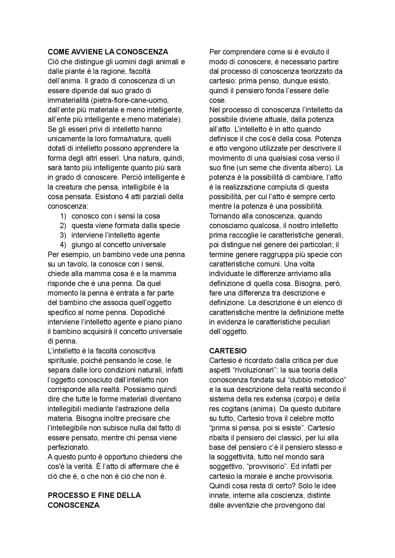 Progresso Della Conoscenza Classici Cartesio Kant E Hegel Appunti