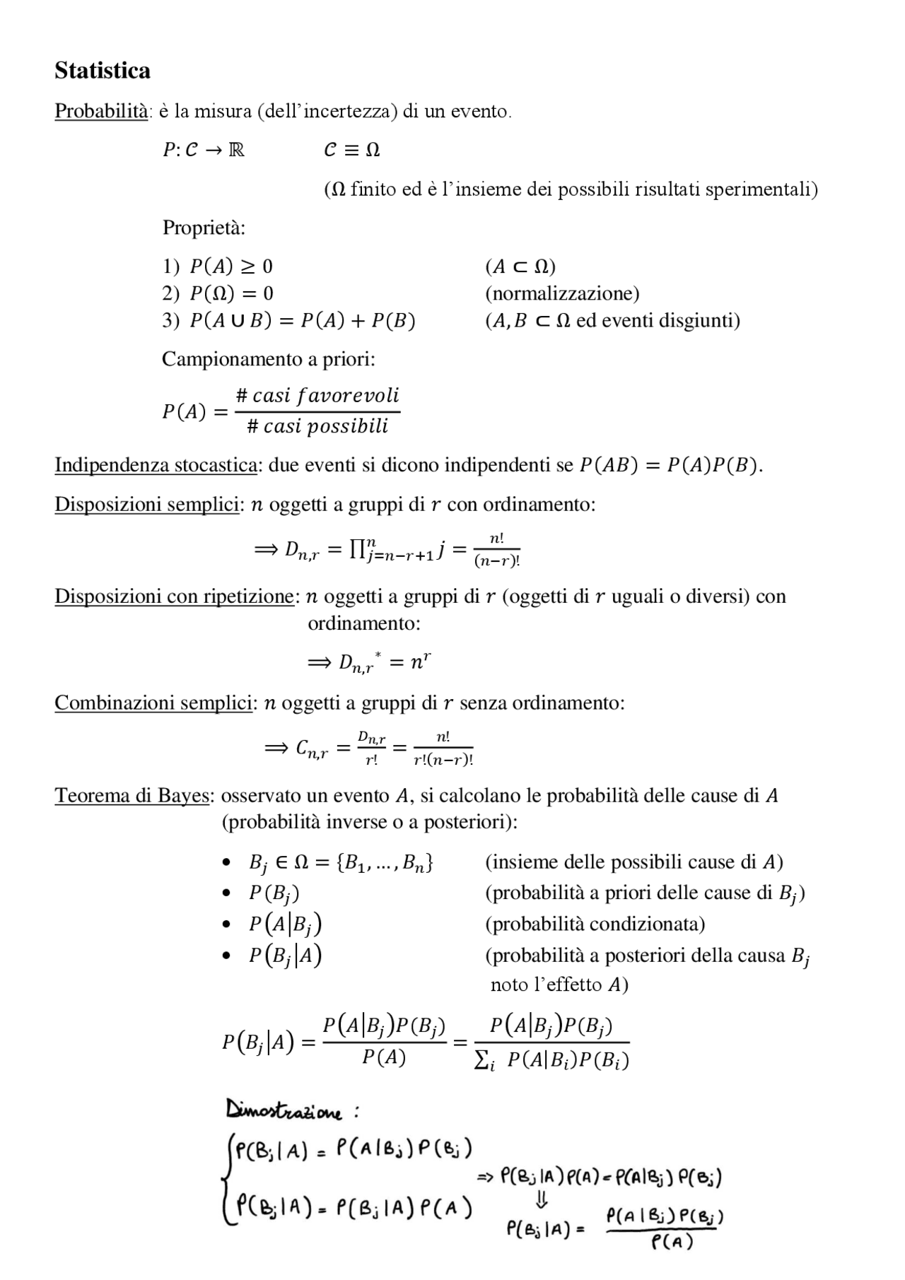 Sintesi E Formule Di Statistica Sintesi Del Corso Di Statistica Docsity