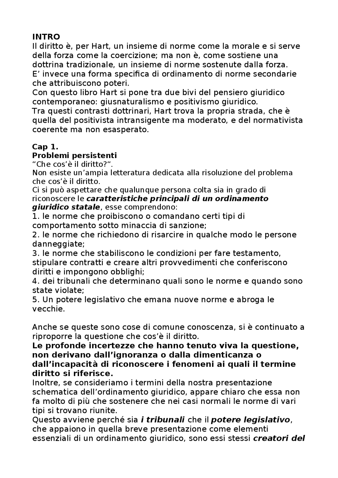 Capitolo 1 e 2 Il concetto di diritto | Dispense di Filosofia del Diritto | Docsity