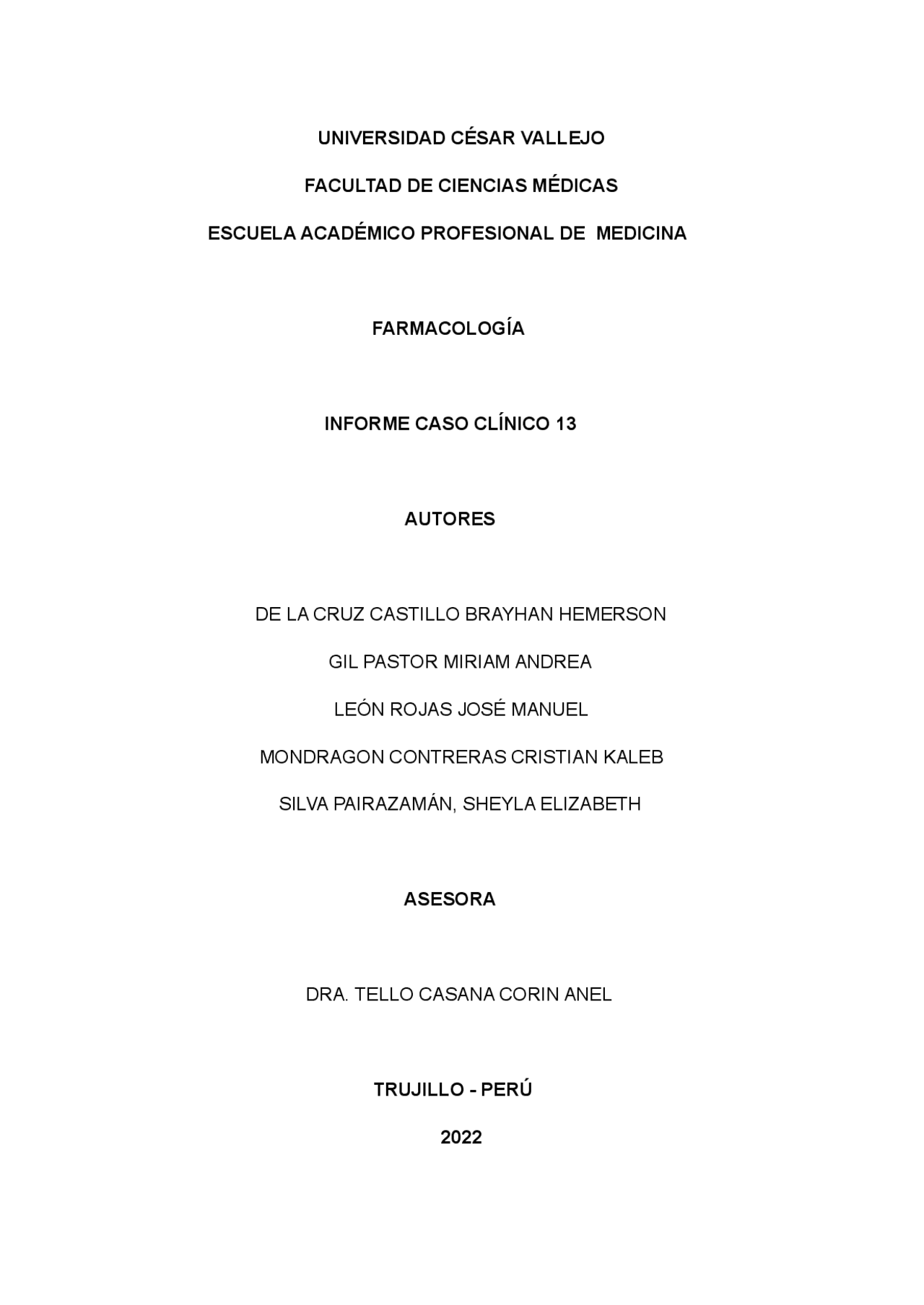 CASO CLINICO 13 RESOLUCION | Apuntes de Farmacología | Docsity CASO CLINICO 13 RESOLUCION | Apuntes de Farmacología | Docsity