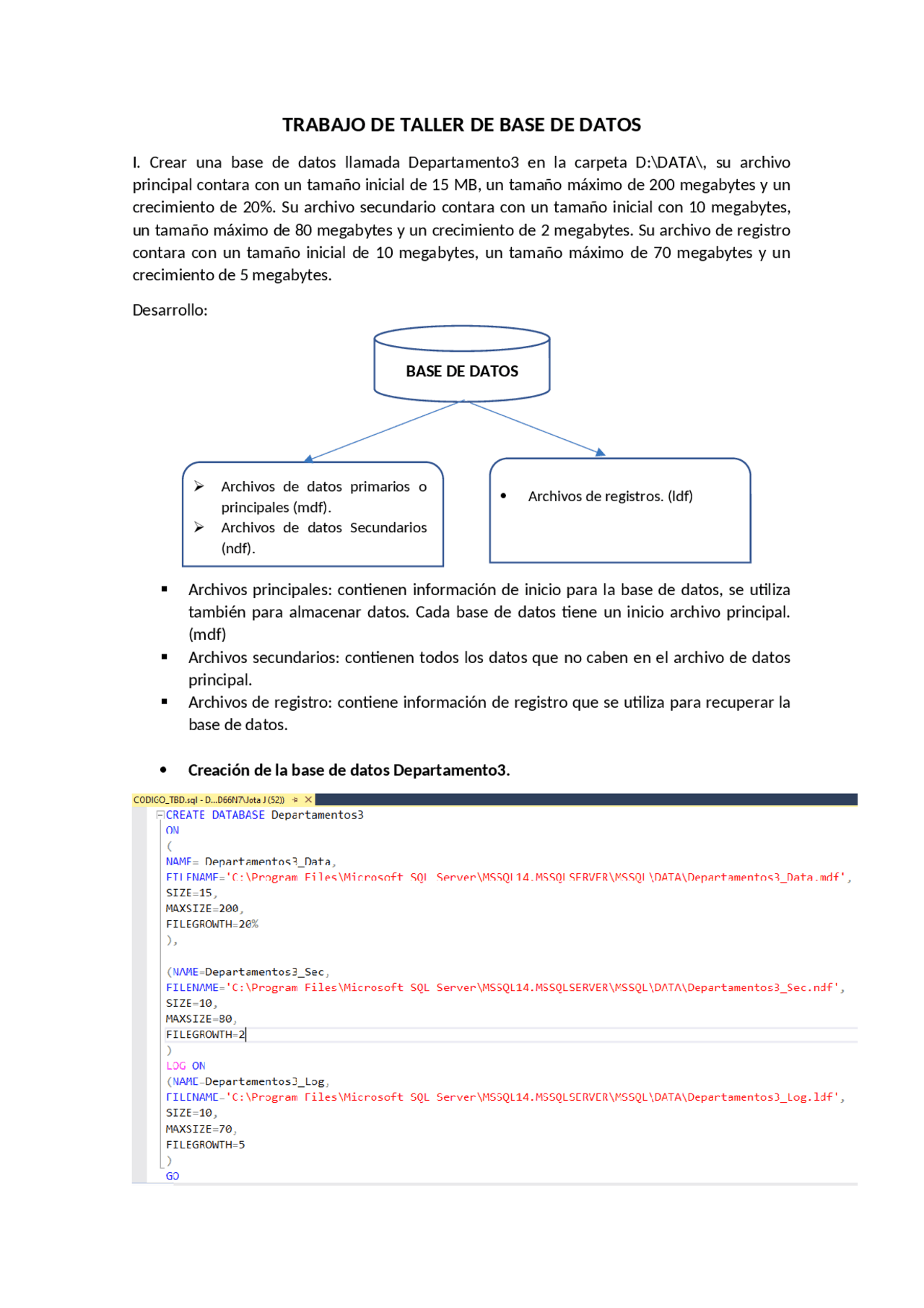 Crear Una Base De Datos Ejercicios De Informática Docsity