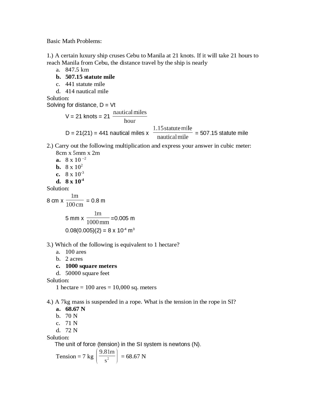 Engineering Mathematics Sample Problems With Solutions Exercises