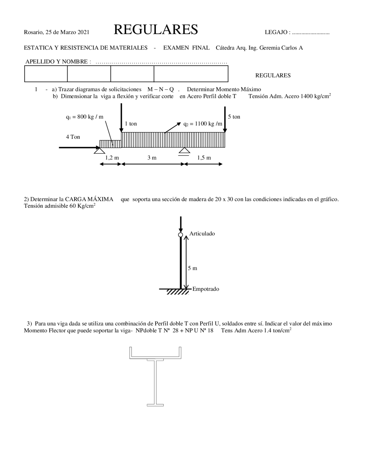 Examen Final Regular Exámenes De Arquitectura Docsity