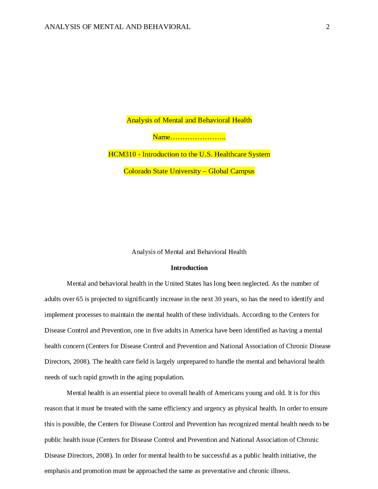 HCM 310 ANALYSIS OF MENTAL AND BEHAVIORAL HEALTH CASE STUDY 2022 UPDATE | Exams Nursing | Docsity