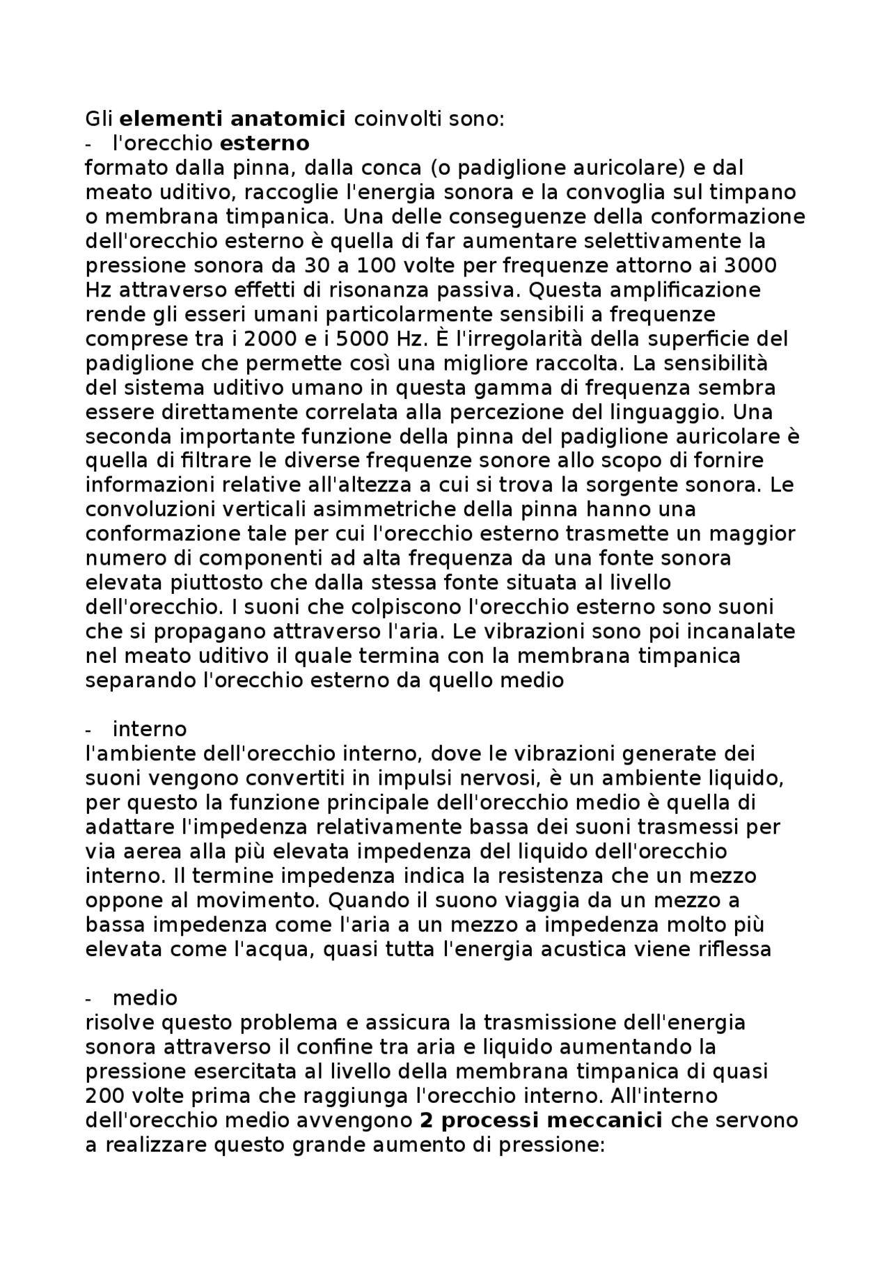 Appunti Sul Sistema Uditivo Esquemas Y Mapas Conceptuales De