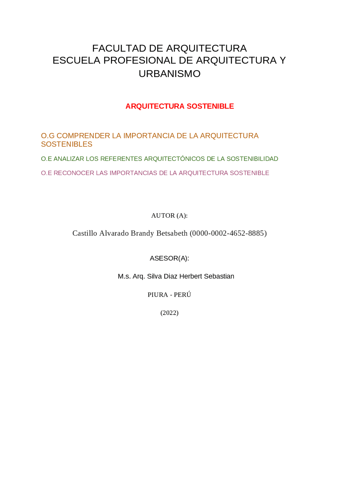 Arquitectura Sostenible Resúmenes De Arquitectura Docsity