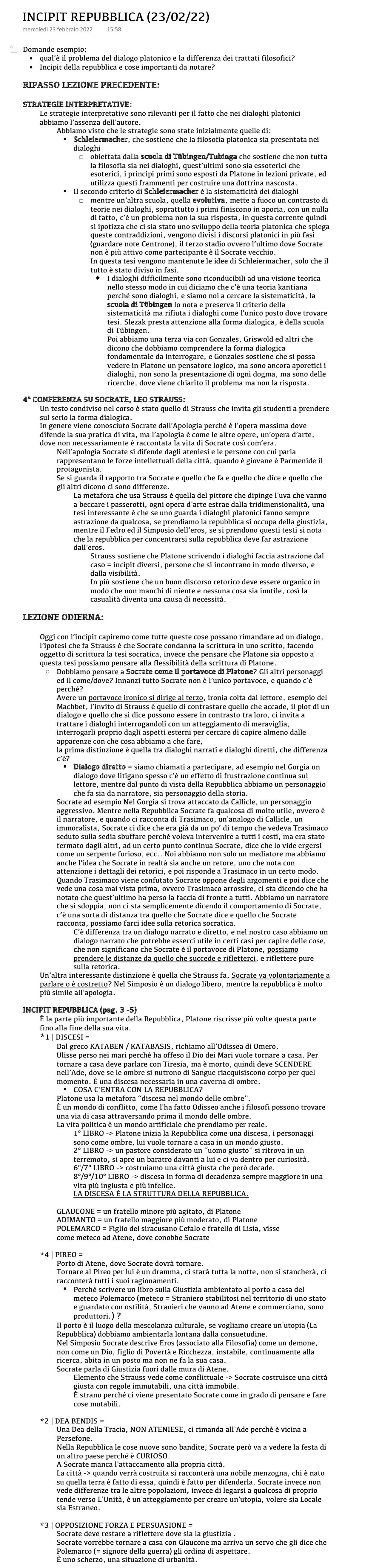 Incipit Della Repubblica Di Platone Appunti Di Filosofia Morale Docsity