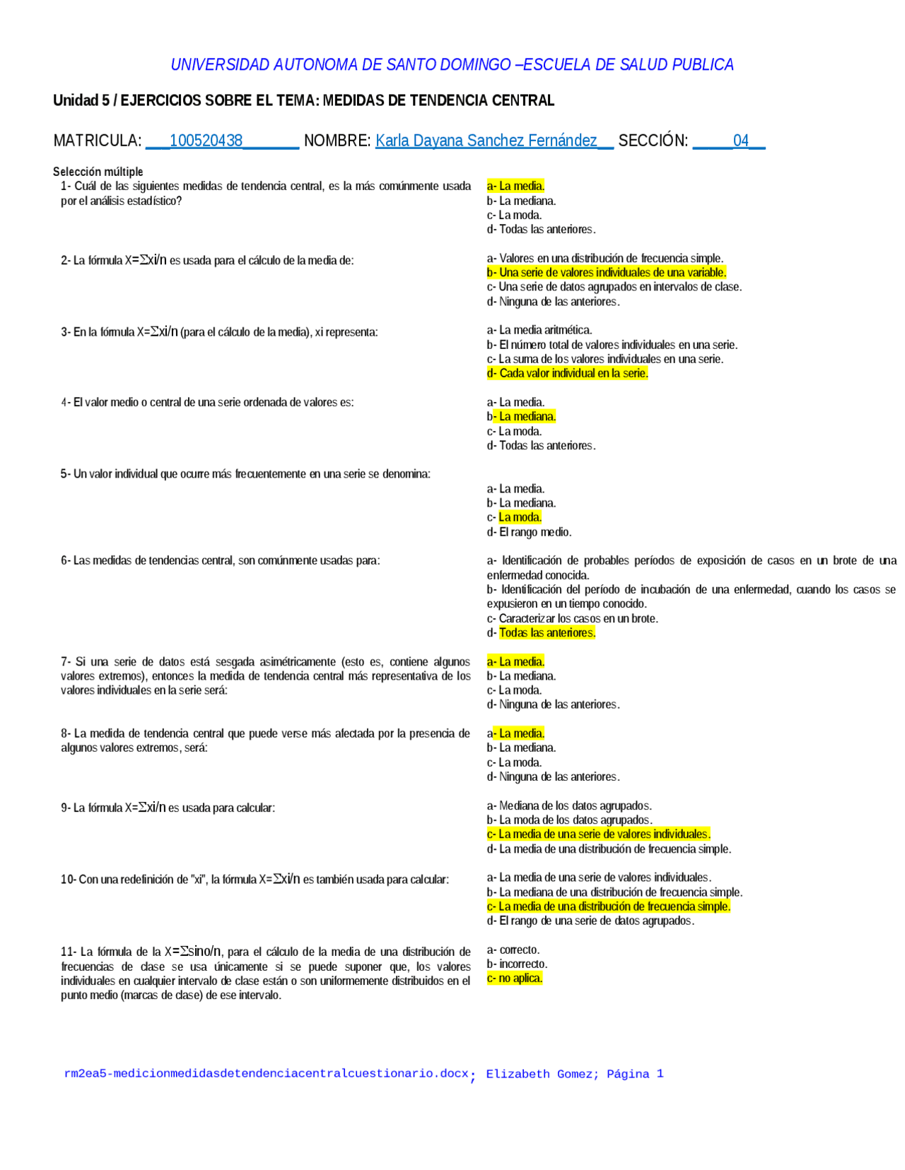 Medicion De Los Ejercicios Apuntes De Epidemiología Docsity