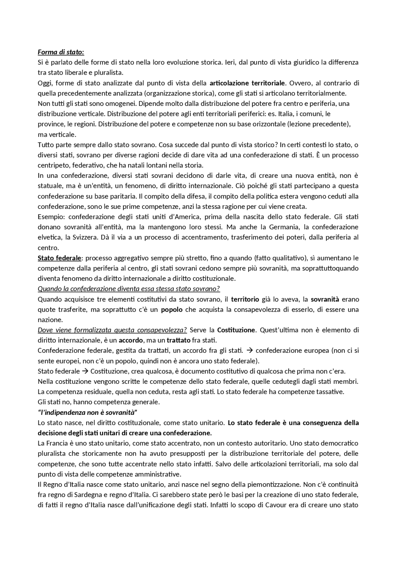 Le Forme Di Stato Diritto Pubblico Appunti Di Diritto Pubblico