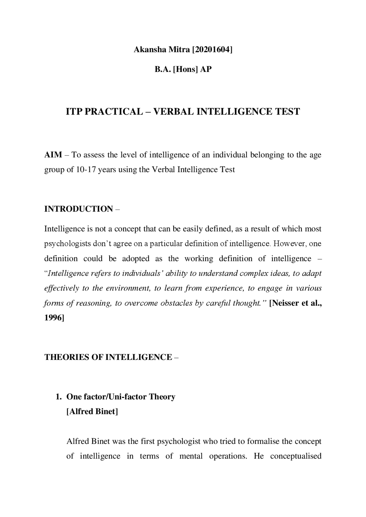 Intelligence - Theories and Tests | Study Guides, Projects, Research ...