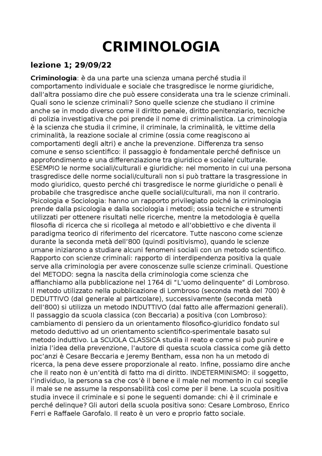 Appunti Criminologia Appunti Di Criminologia Docsity