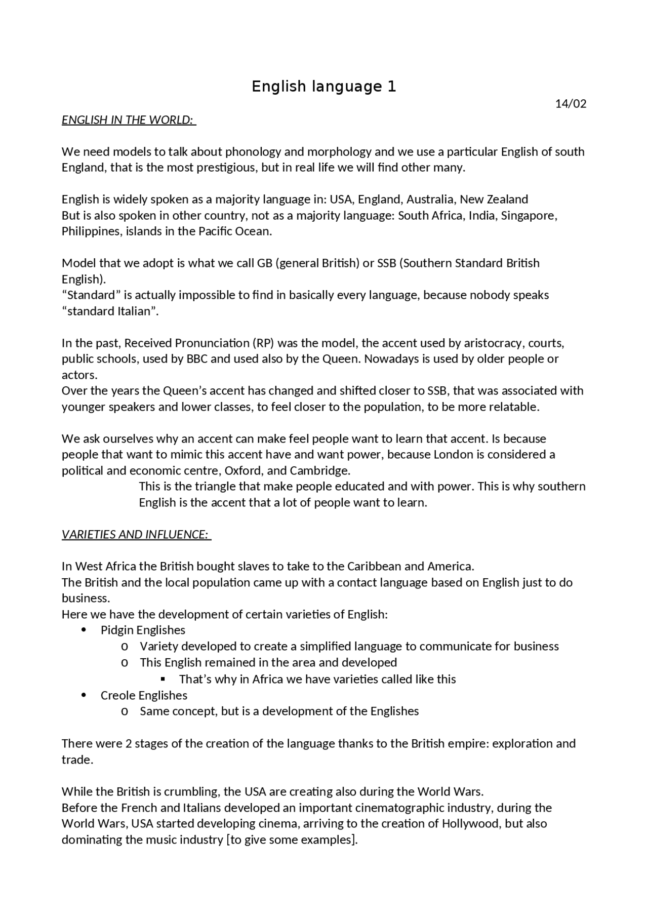 Lingua Inglese 1 Univr Appunti Di Lingua Inglese Docsity