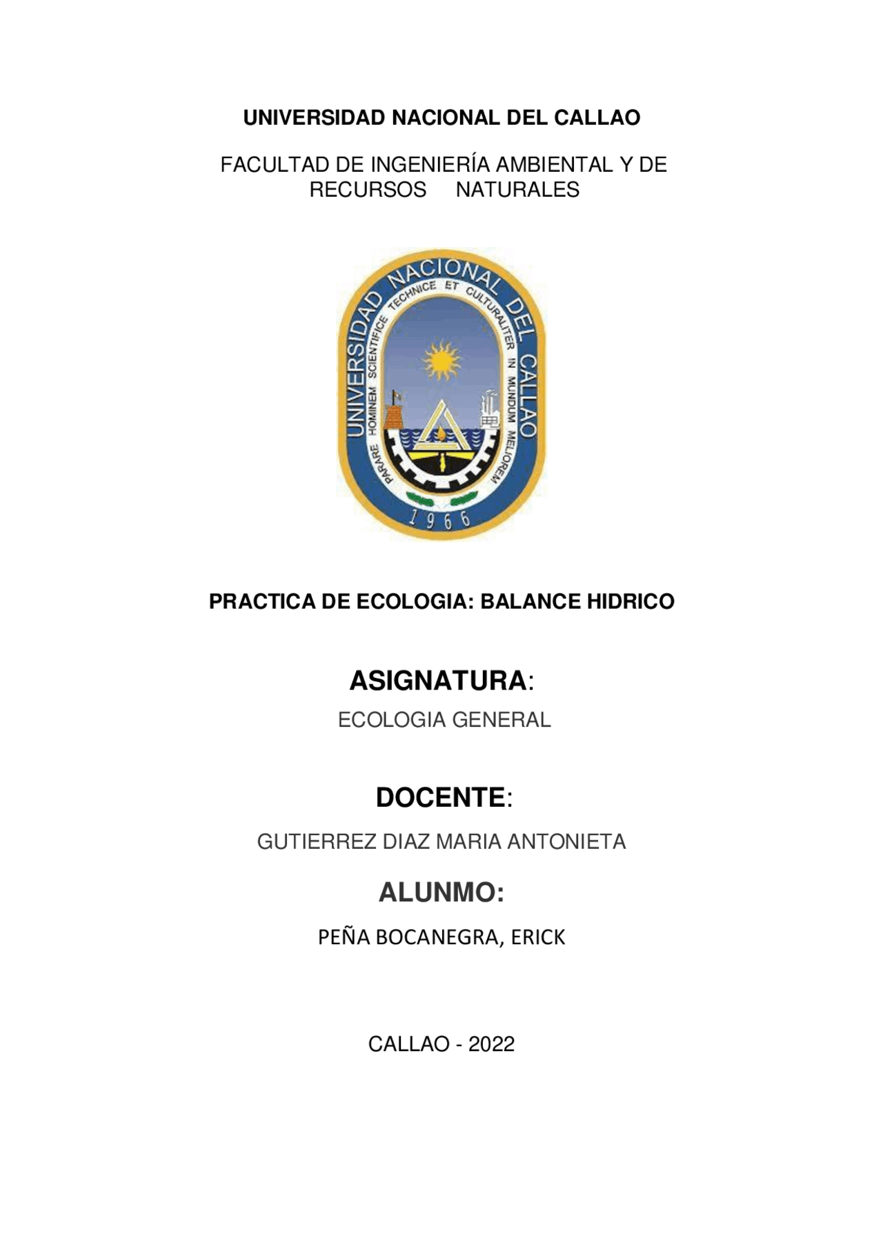Balance Hidrico Provincia Ejercicios De Ecología Docsity