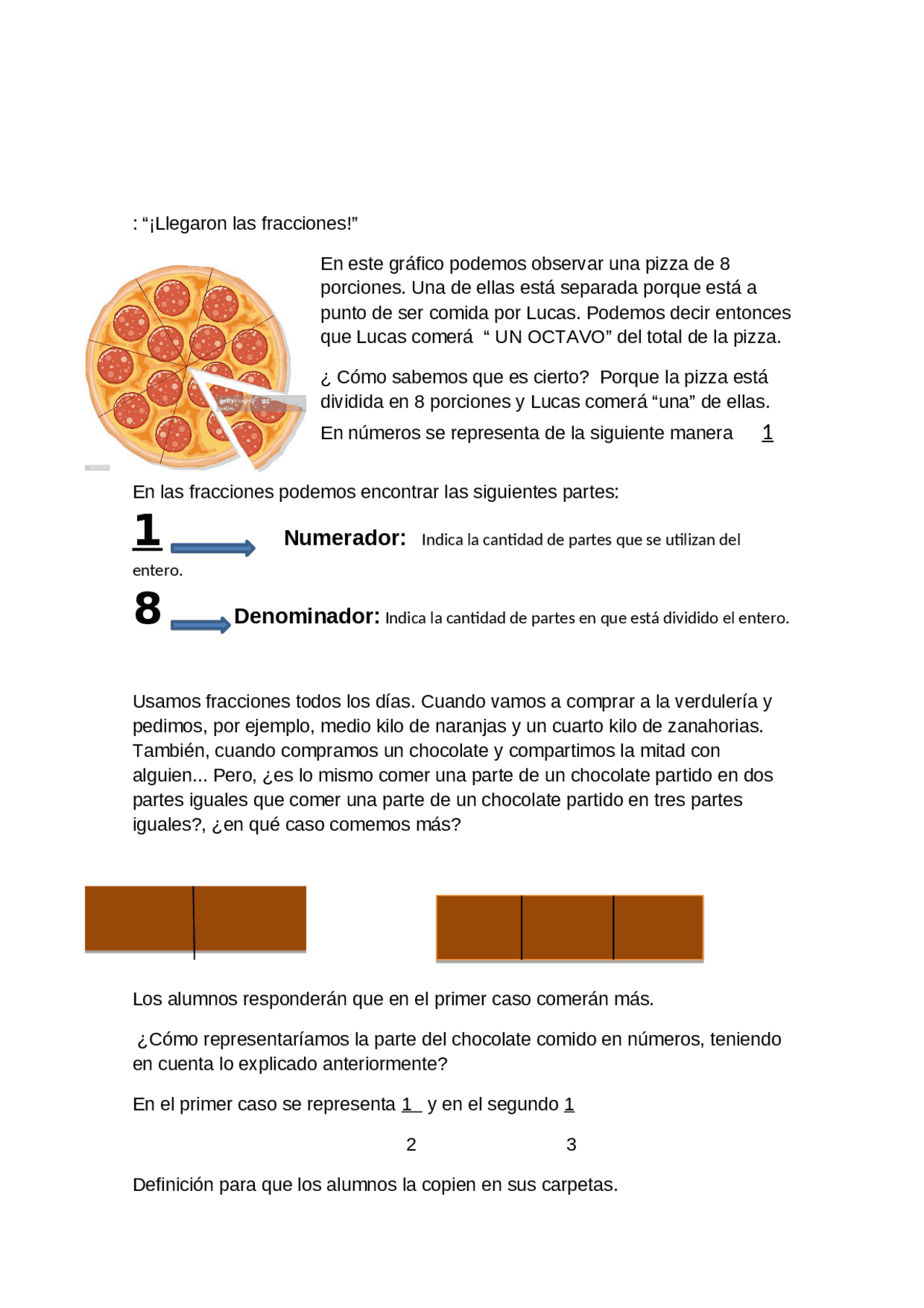 Secuencia de actividades de fracciones | Ejercicios de Matemática educativa | Docsity