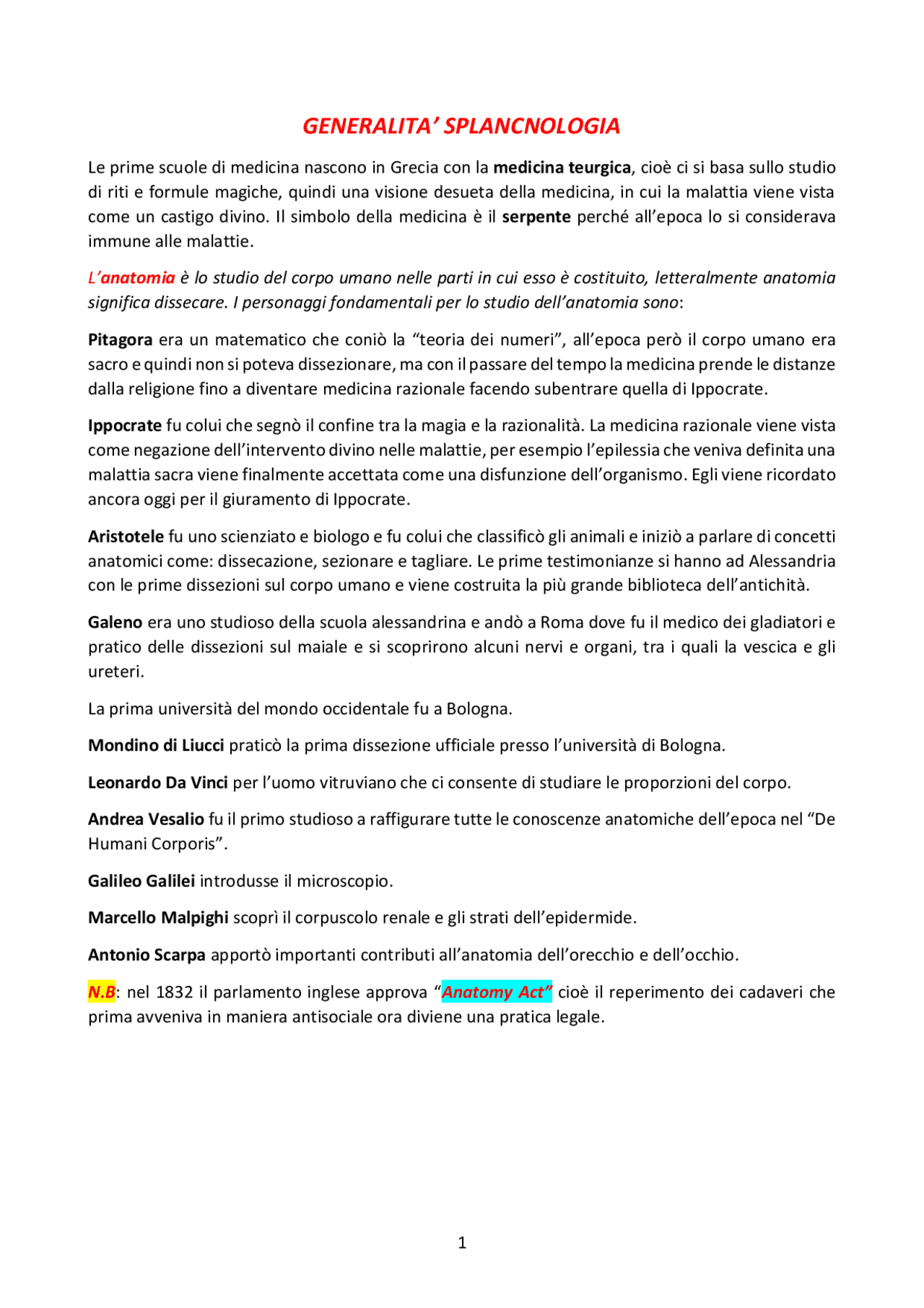 Anatomia Prima Parte Sbobinature Di Anatomia Docsity